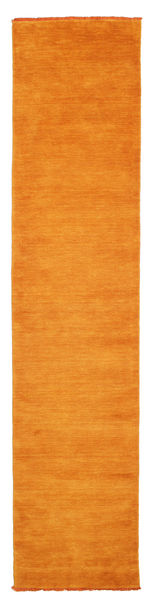 Handloom fringes - Orange, Runner 80 x 350 cm Wool Rug - Rugvista