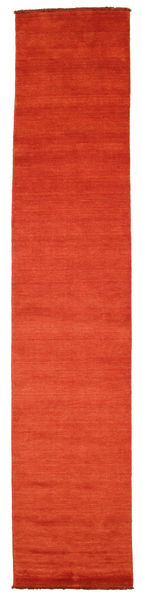 Handloom fringes - Red / Rust Red, Runner 80 x 400 cm Wool Rug - Rugvista