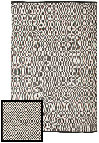 Diamond - Black / White 250 x 300 cm Cotton Rug - Rugvista