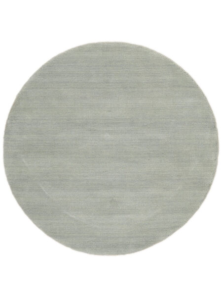 Handloom - Light Teal, Round Ø 200 cm Wool Rug - Rugvista