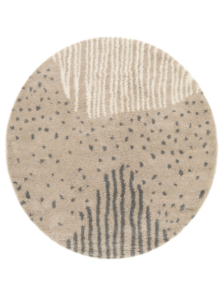 Santorini - Beige / Grey, Round Ø 250 cm Rug - Rugvista