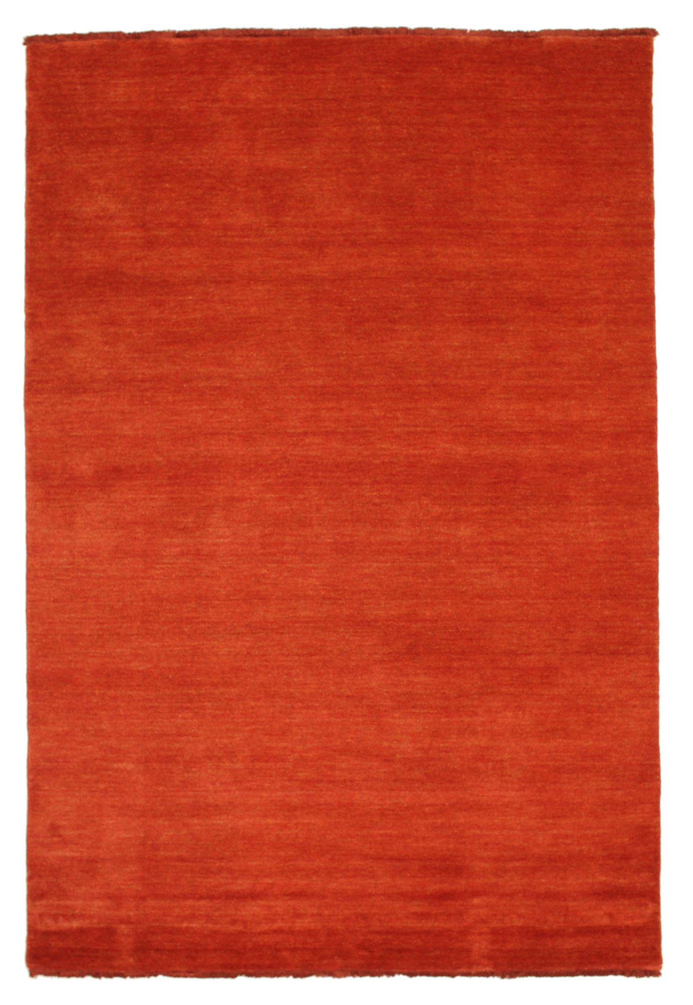 Handloom fringes - Red / Rust Red 140 x 200 cm Wool Rug - Rugvista