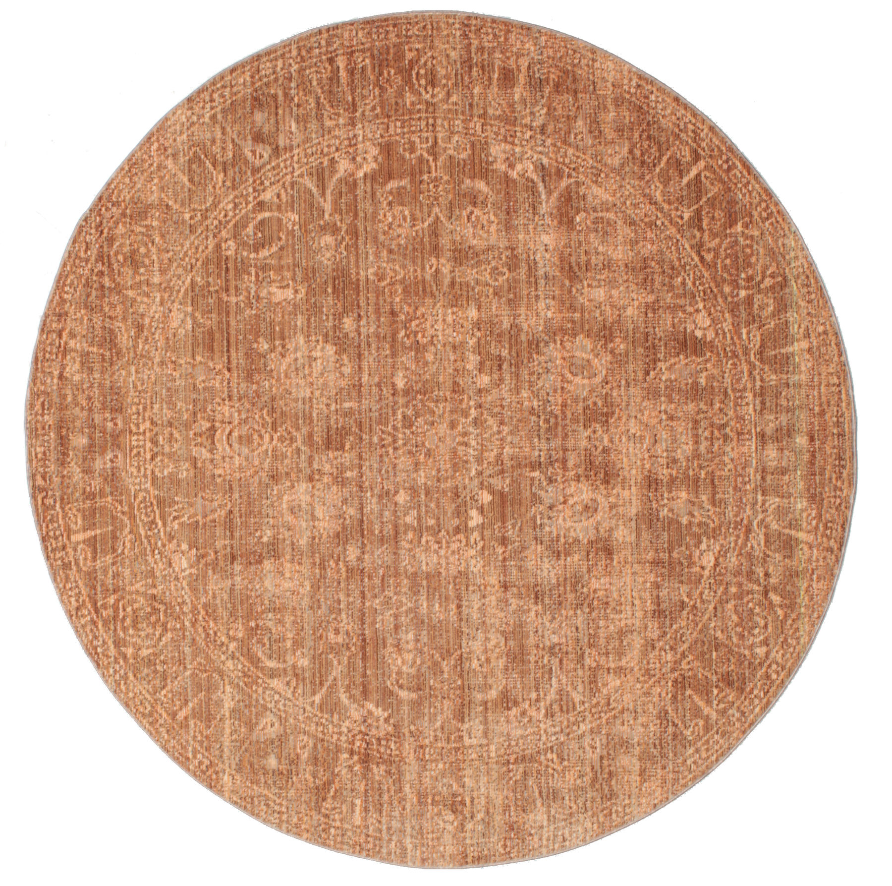 Maharani - Rosso Ruggine, Rotondi Ø 150 cm Tappeto - Rugvista