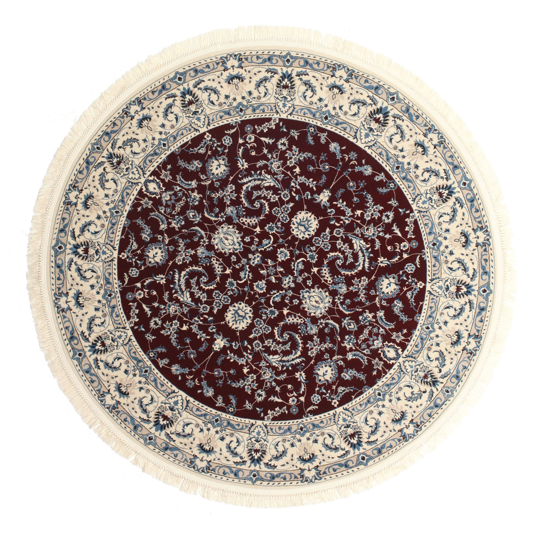 Nain Florentine - Dark Red, Round Ø 200 cm Rug - Rugvista