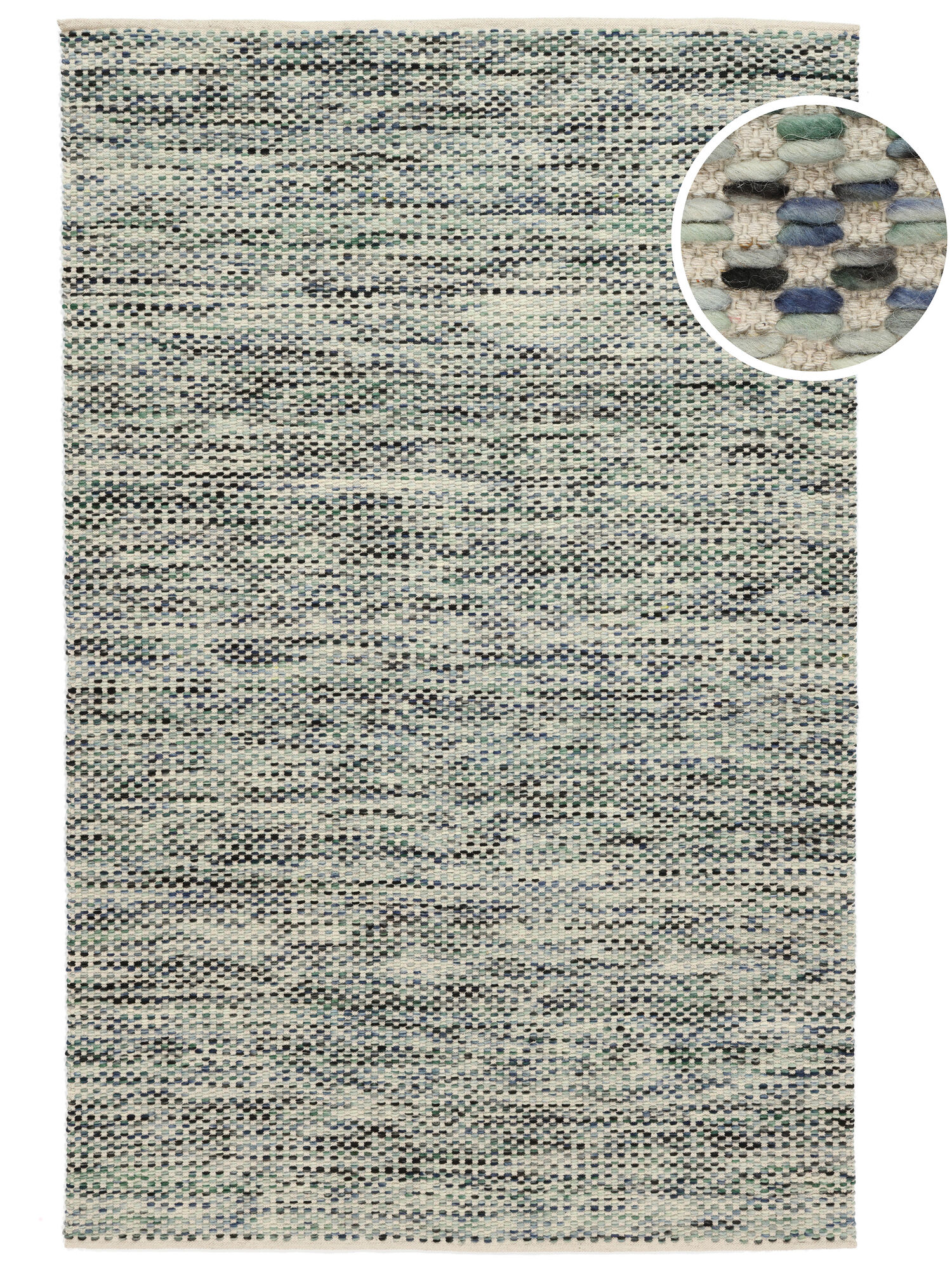 Pebbles - Grey / Blue 140 x 200 cm Wool Rug - Rugvista