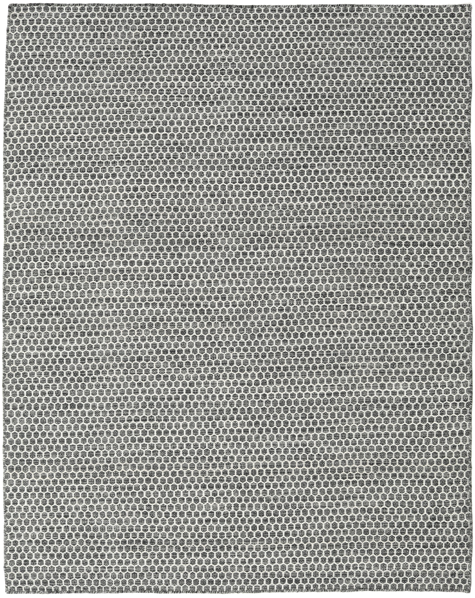 Kilim Honey Comb - Black / Grey 190 x 240 cm Wool Rug - Rugvista