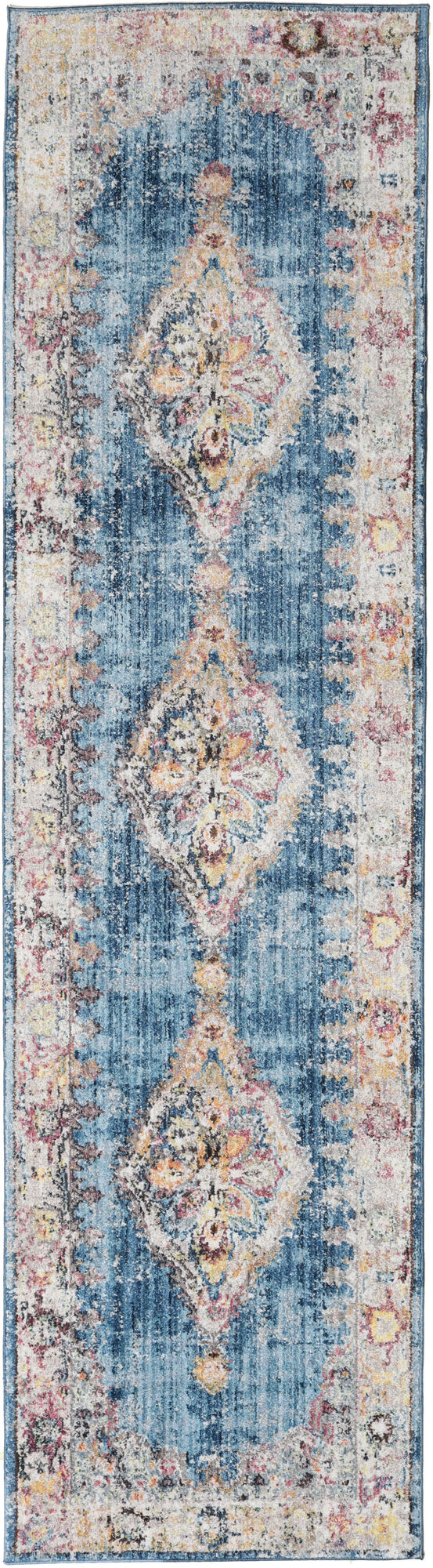 Cornelia - Blue / Multicolor, Runner 80 x 300 cm Rug - Rugvista