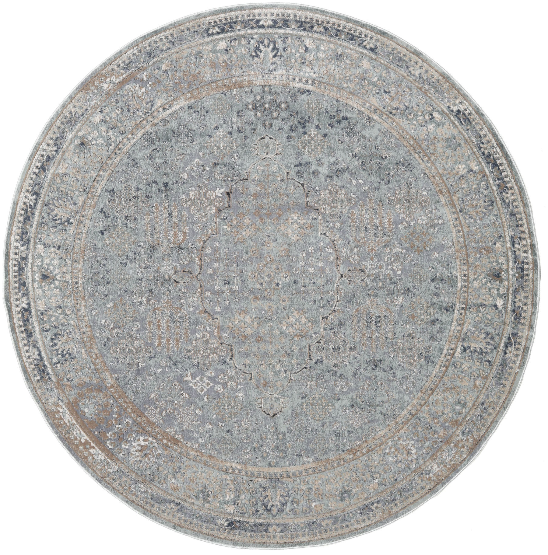 Monza - Greige, Round Ø 200 cm Rug - Rugvista