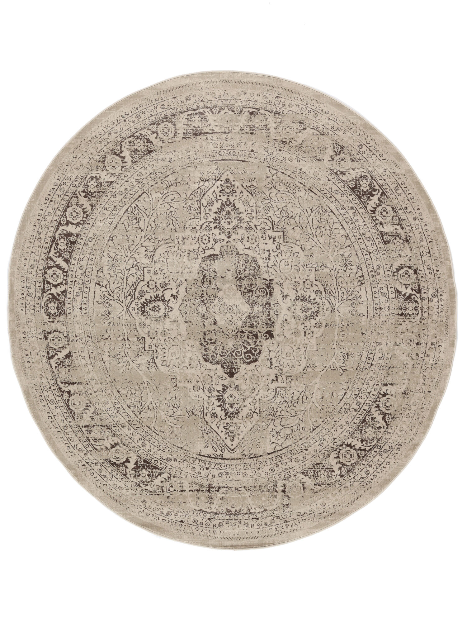 Jacinda - Beige, Rund Ø 200 cm Teppich - Rugvista