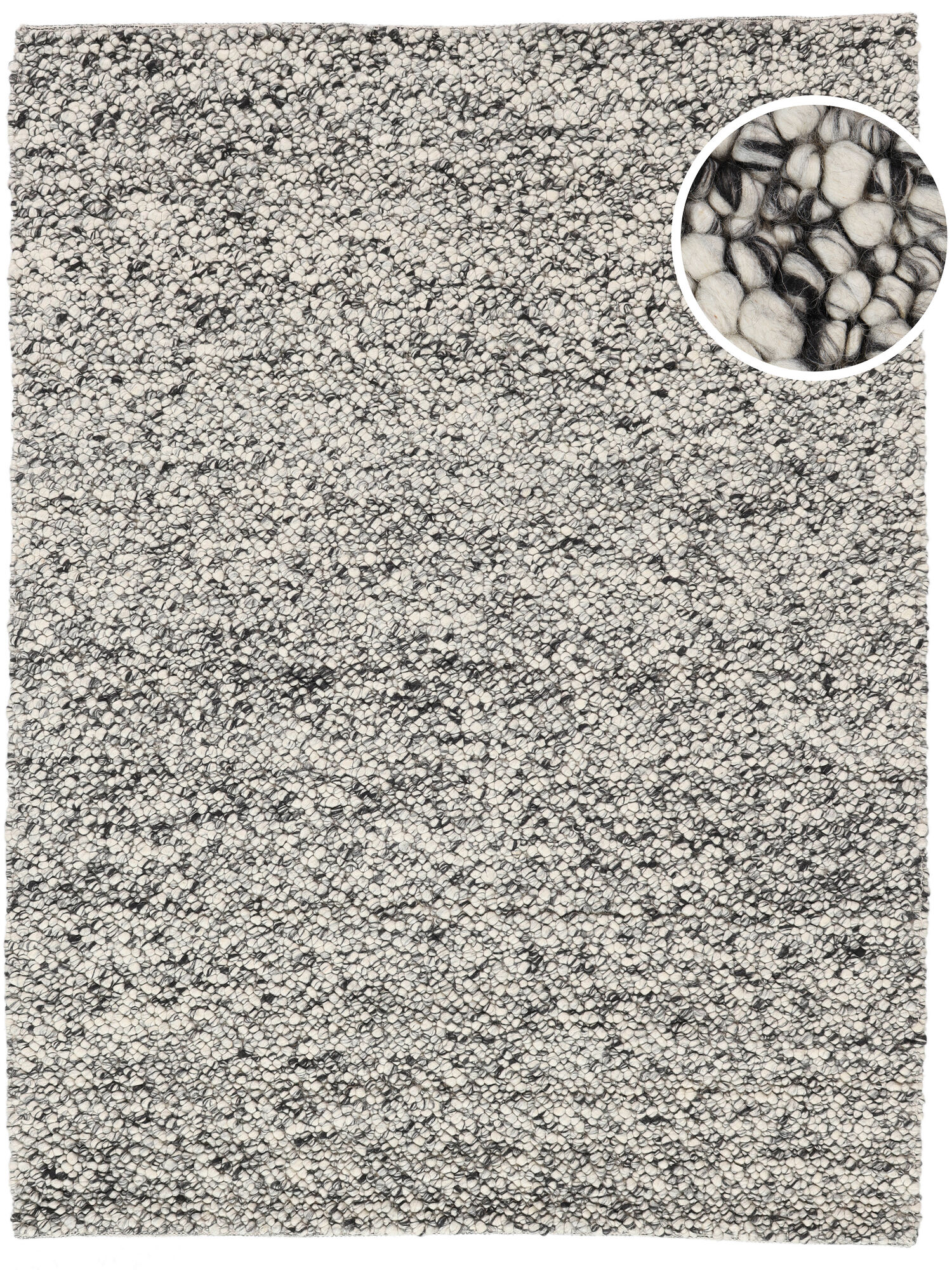 Bubbles - Grey / White 300 x 400 cm Wool Rug - Rugvista