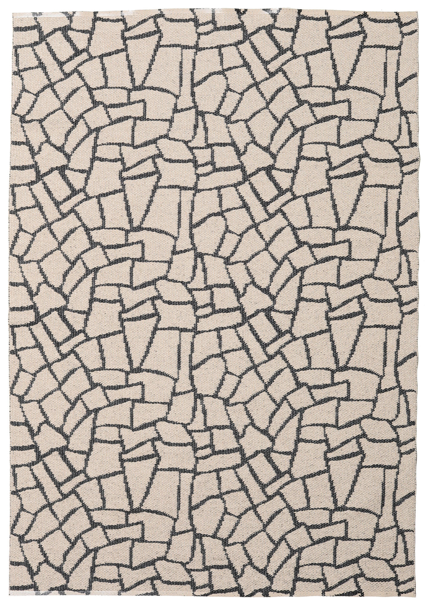 Terrazzo - Beige / Black 200 x 280 cm Plastic Rug - Rugvista