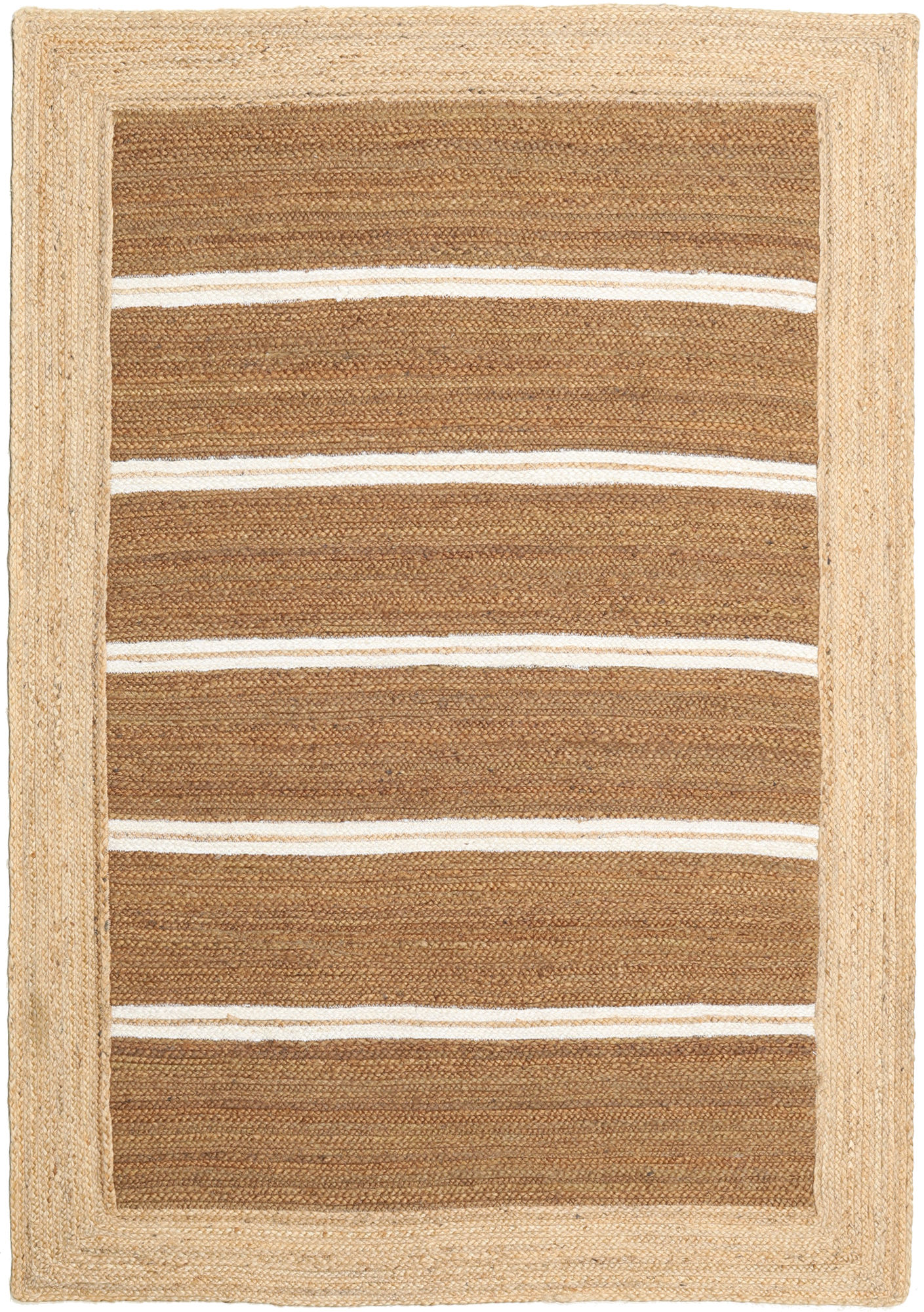 Frida Stripe - Brown 140 x 200 cm Jute Rug - Rugvista