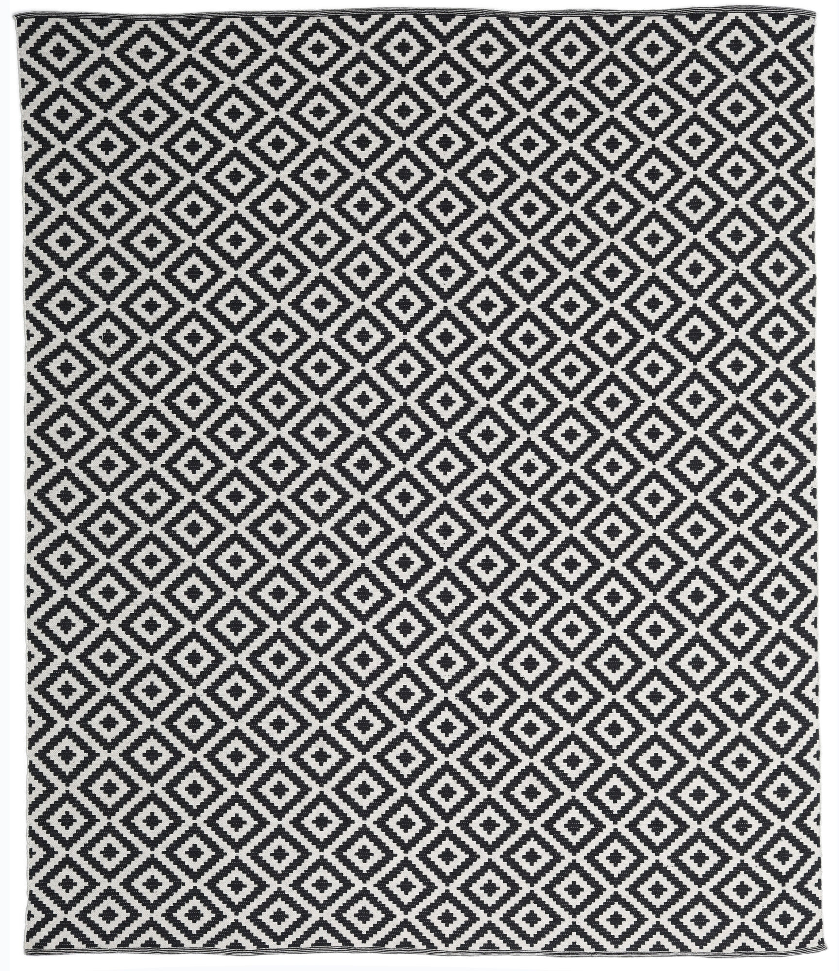 Torun - Black / White 250 x 300 cm Cotton Rug - Rugvista