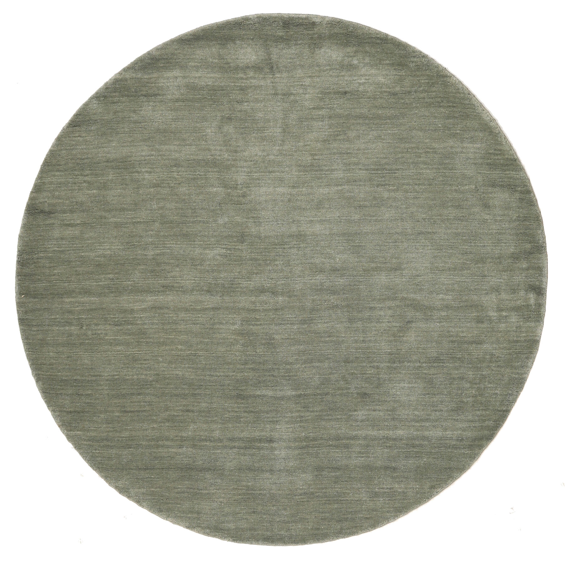 Handloom - Light Green, Round Ø 200 cm Wool Rug - Rugvista