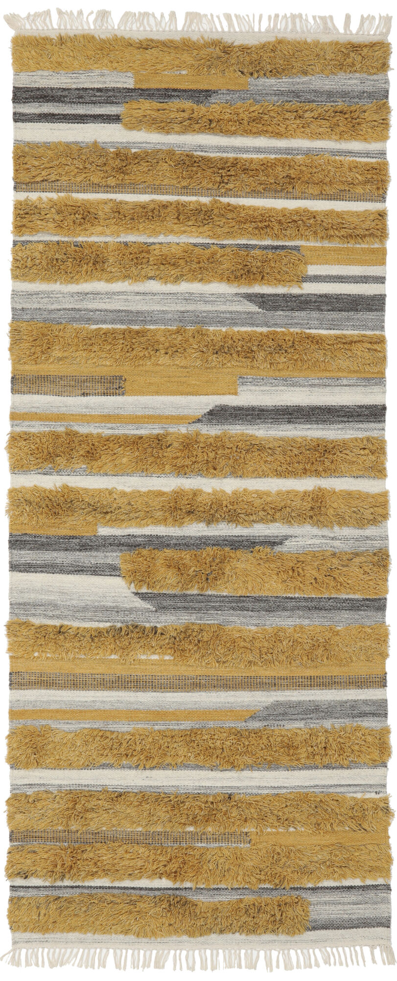 Sunny - Yellow, Runner 100 x 250 cm Wool Rug - Rugvista