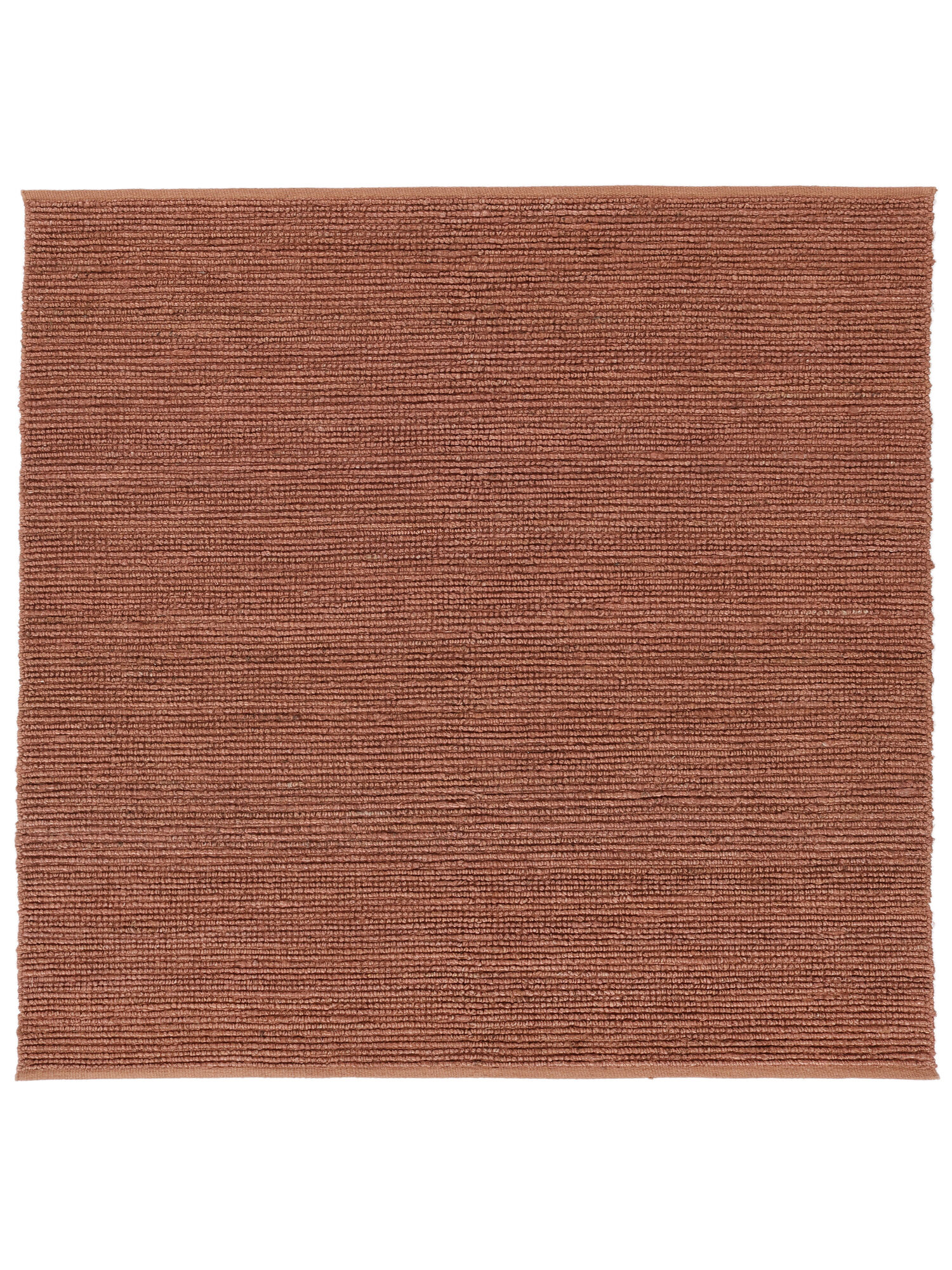 Jute Ribbed - Kupferrot 250 x 250 cm Juteteppich - Rugvista