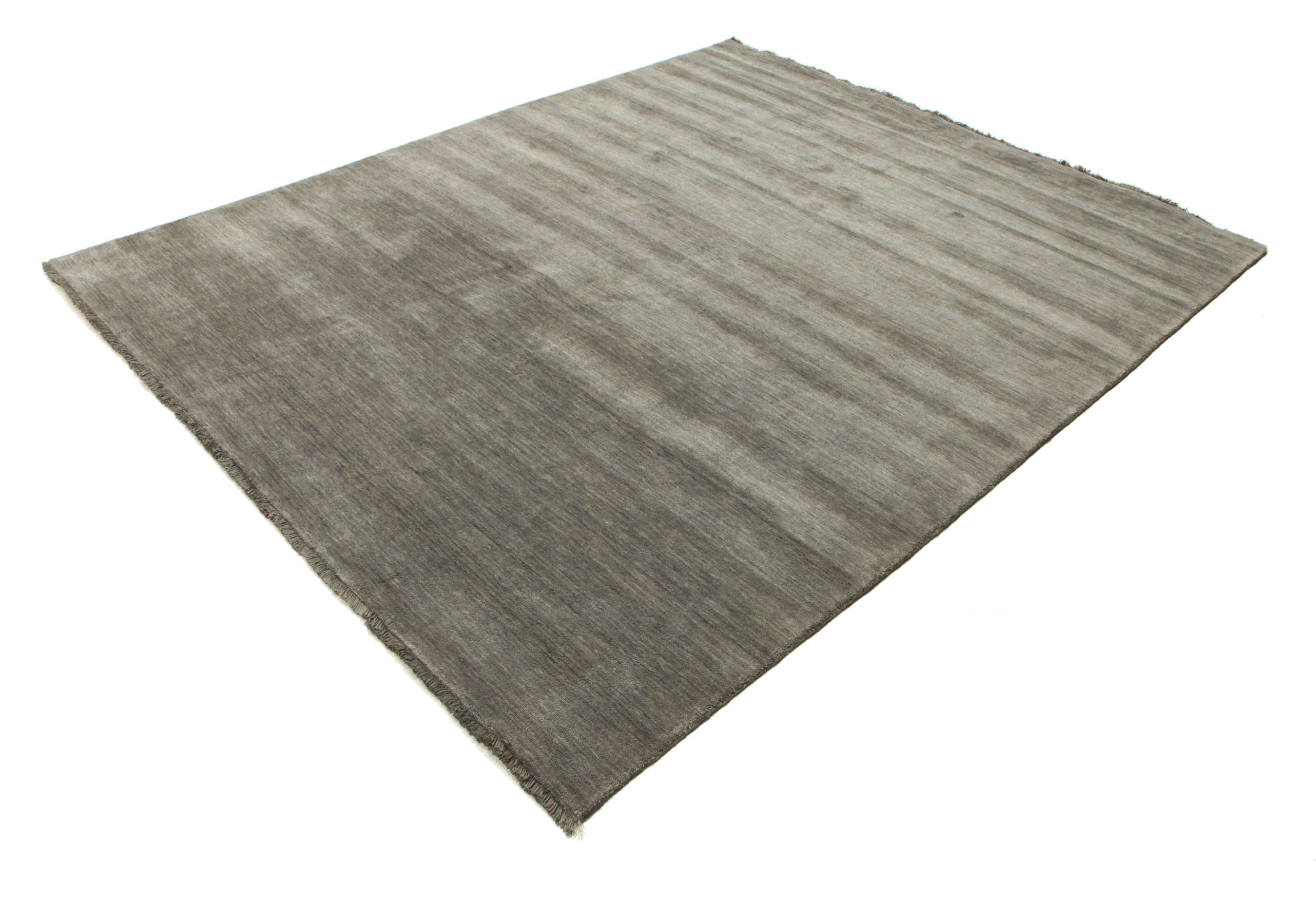 Handloom fringes - Dark Grey 200 x 250 cm Wool Rug - Rugvista
