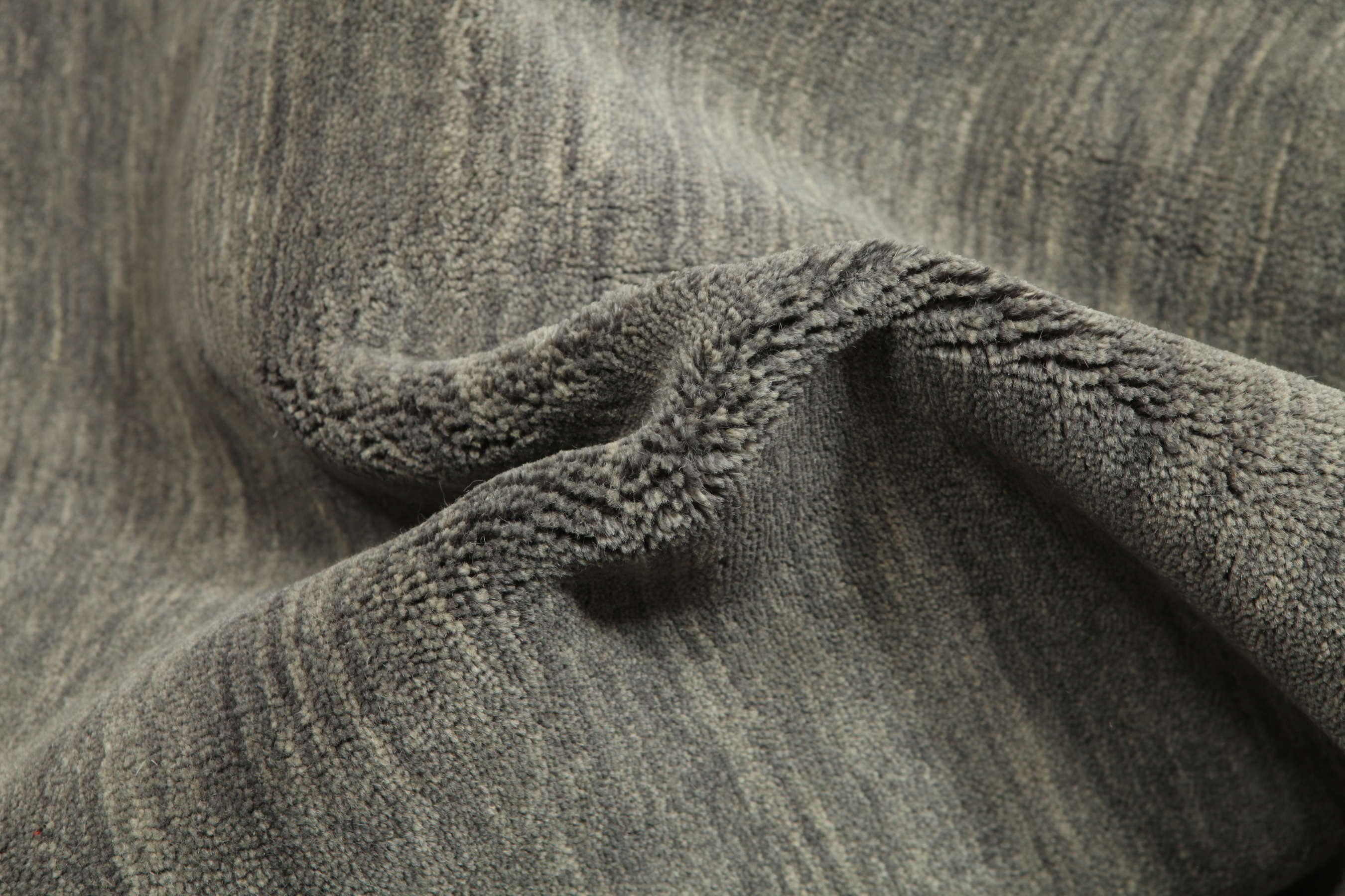 Handloom fringes - Dark Grey 250 x 250 cm Wool Rug - Rugvista