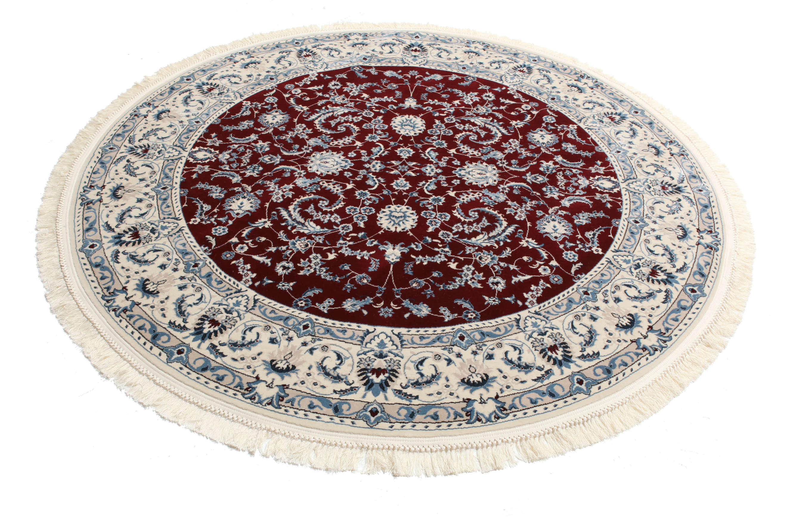 Nain Florentine - Dark Red, Round Ø 200 cm Rug - Rugvista