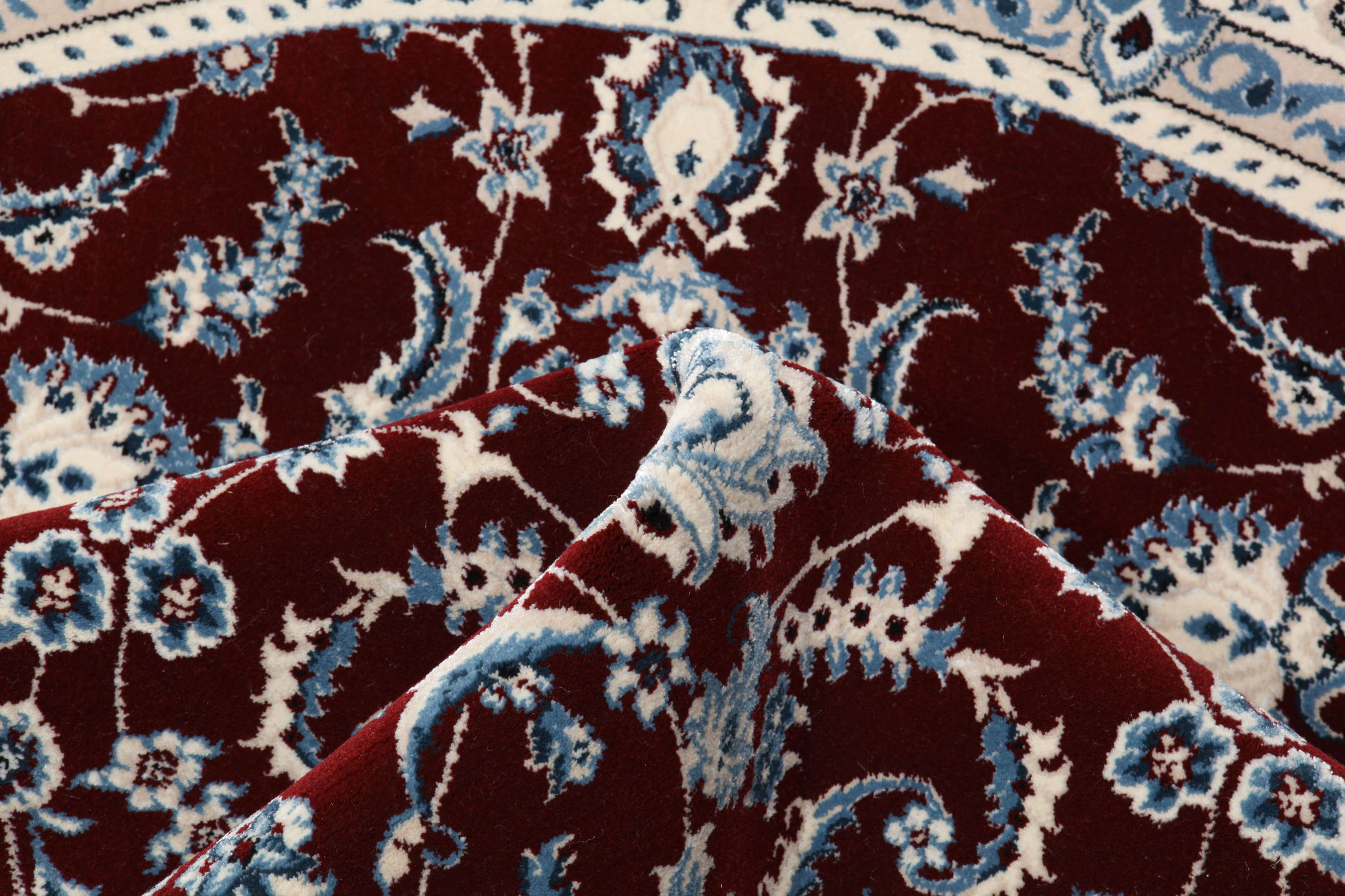 Nain Florentine - Dark Red, Round Ø 200 cm Rug - Rugvista