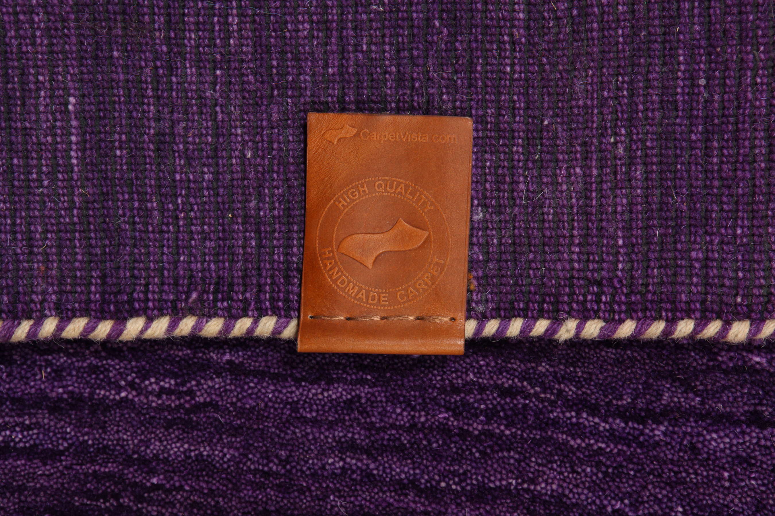 Gabbeh loom Two Lines - Purple 200 x 200 cm Wool Rug - Rugvista