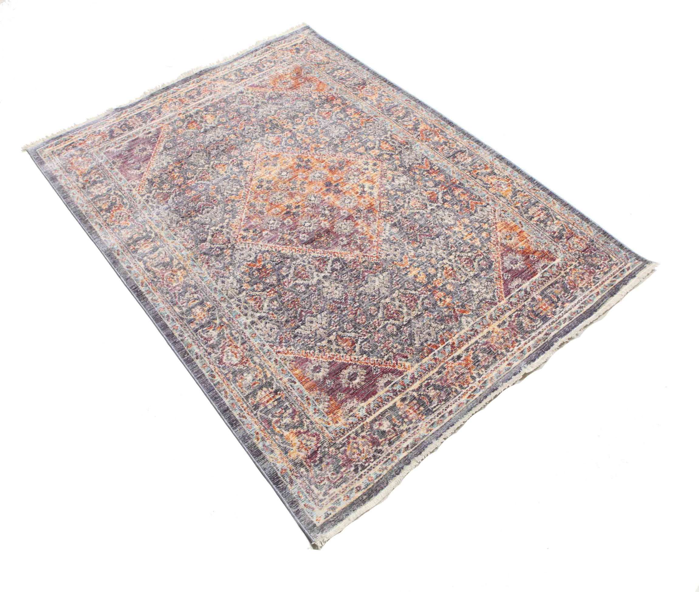 Melora - Purple / Orange 120 x 170 cm Viscose Rug - Rugvista