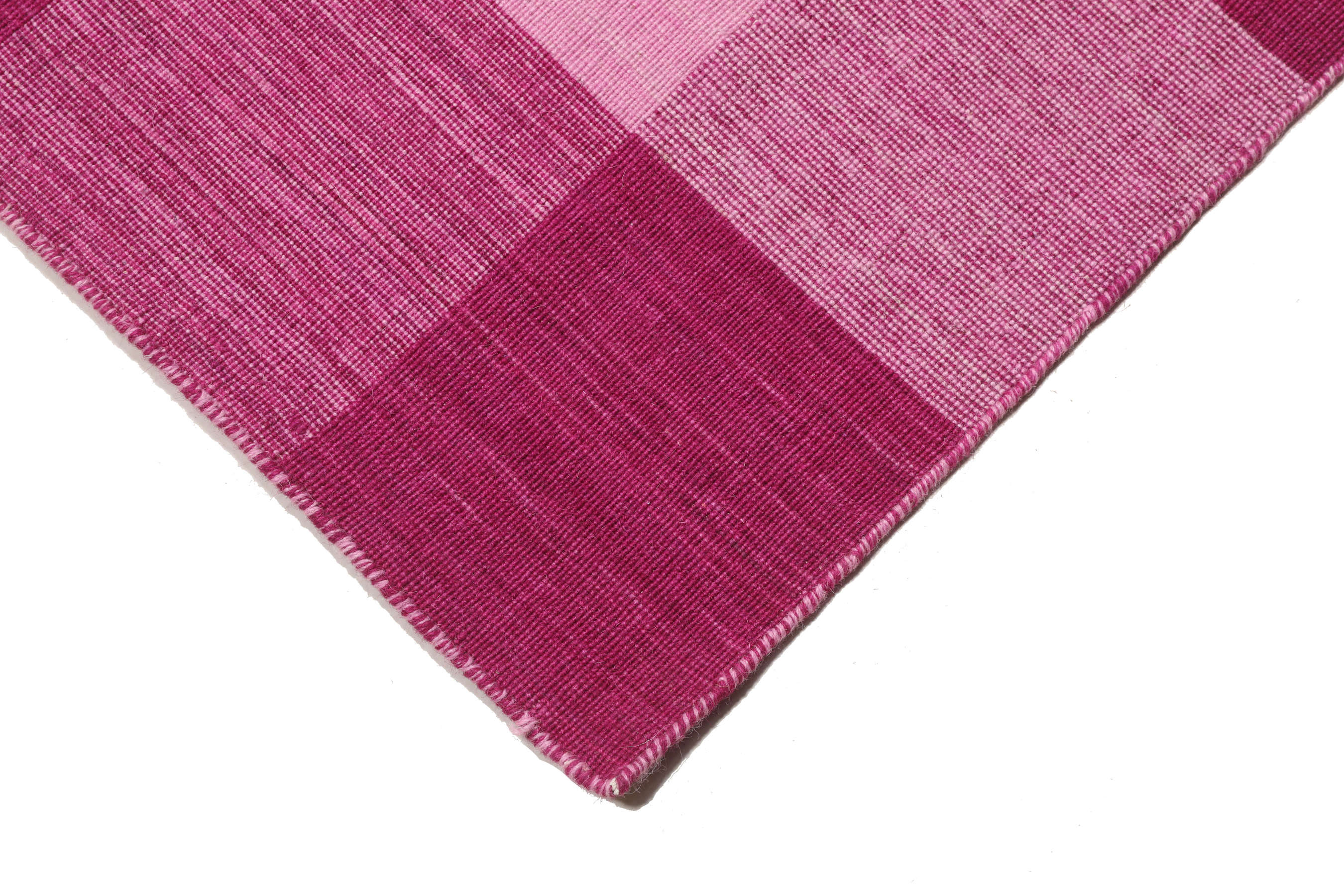 Check Kilim - Pink 240 x 300 cm Wool Rug - Rugvista