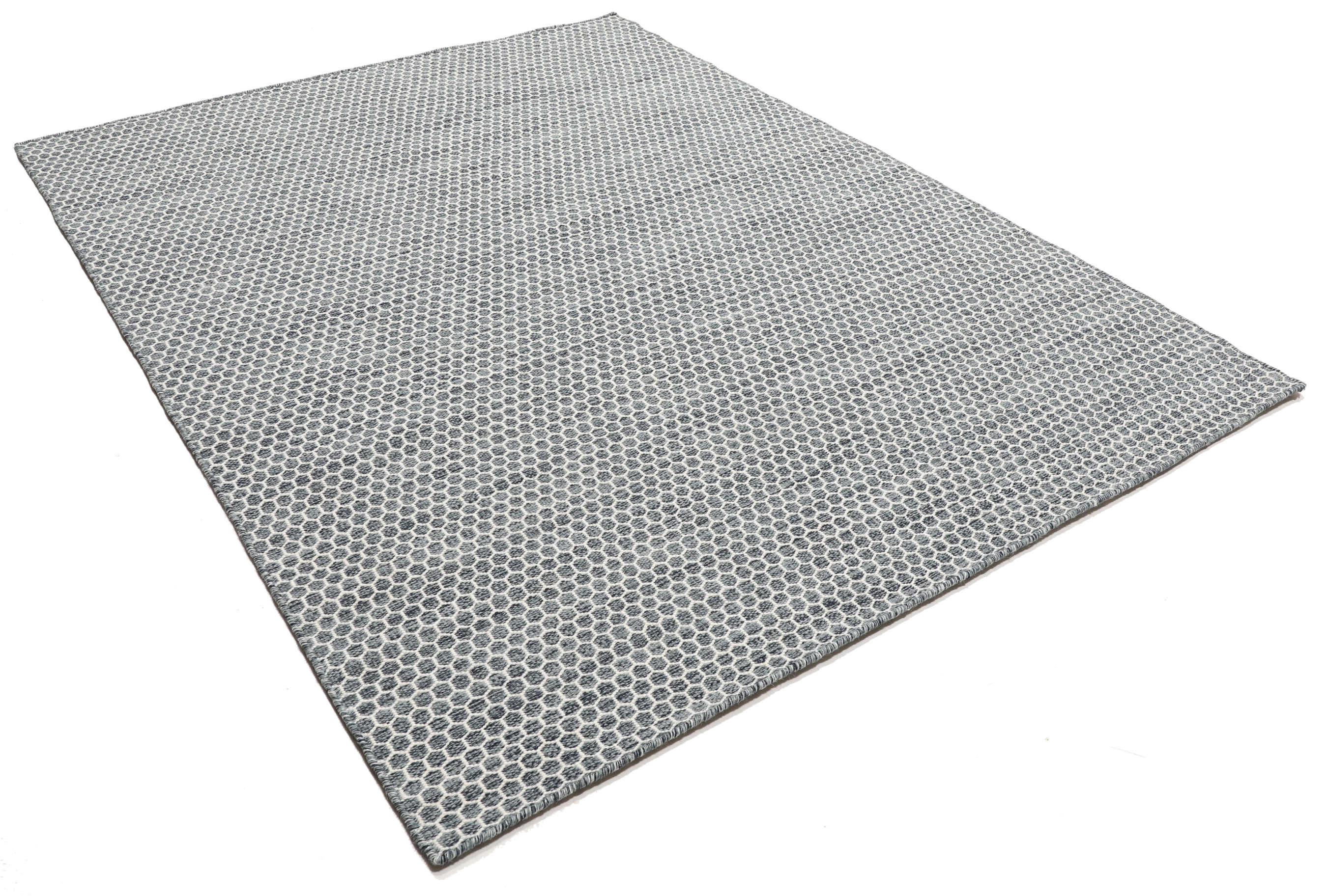 Kilim Honey Comb - Dark Grey 190 x 240 cm Wool Rug - Rugvista