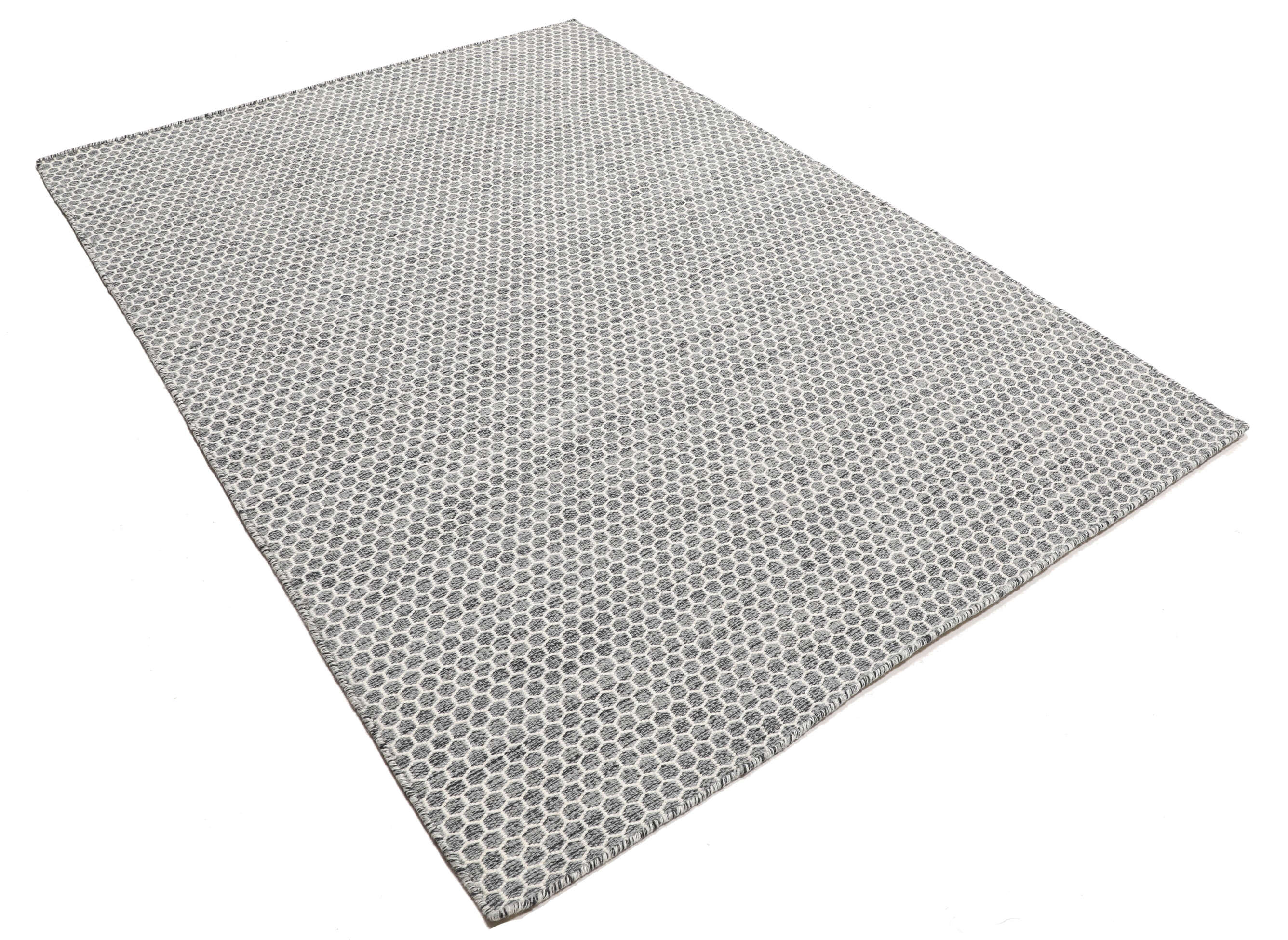 Kilim Honey Comb - Light Grey 160 x 230 cm Wool Rug - Rugvista