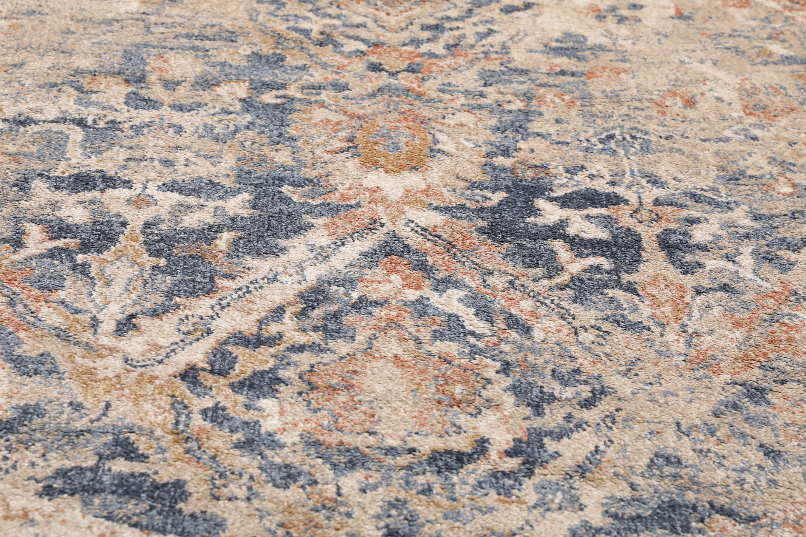 Talitha - Blue / Beige, Round Ø 150 cm Rug - Rugvista