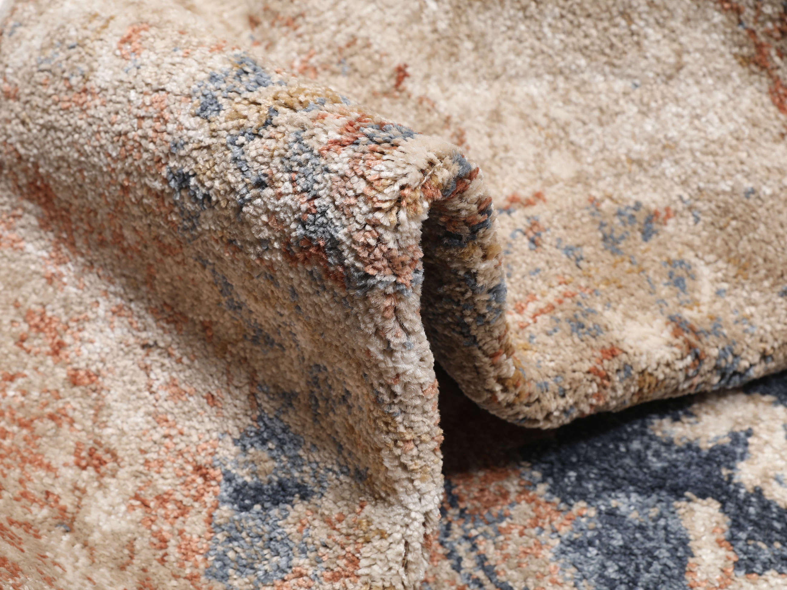 Talitha - Blue / Beige, Round Ø 150 cm Rug - Rugvista