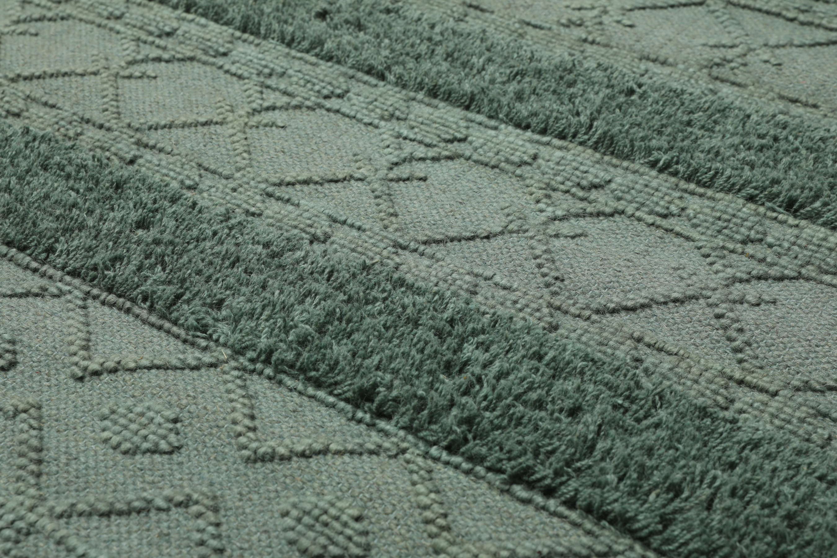 Kilim Berber Ibiza - Green / Teal 140 x 200 cm Wool Rug - Rugvista