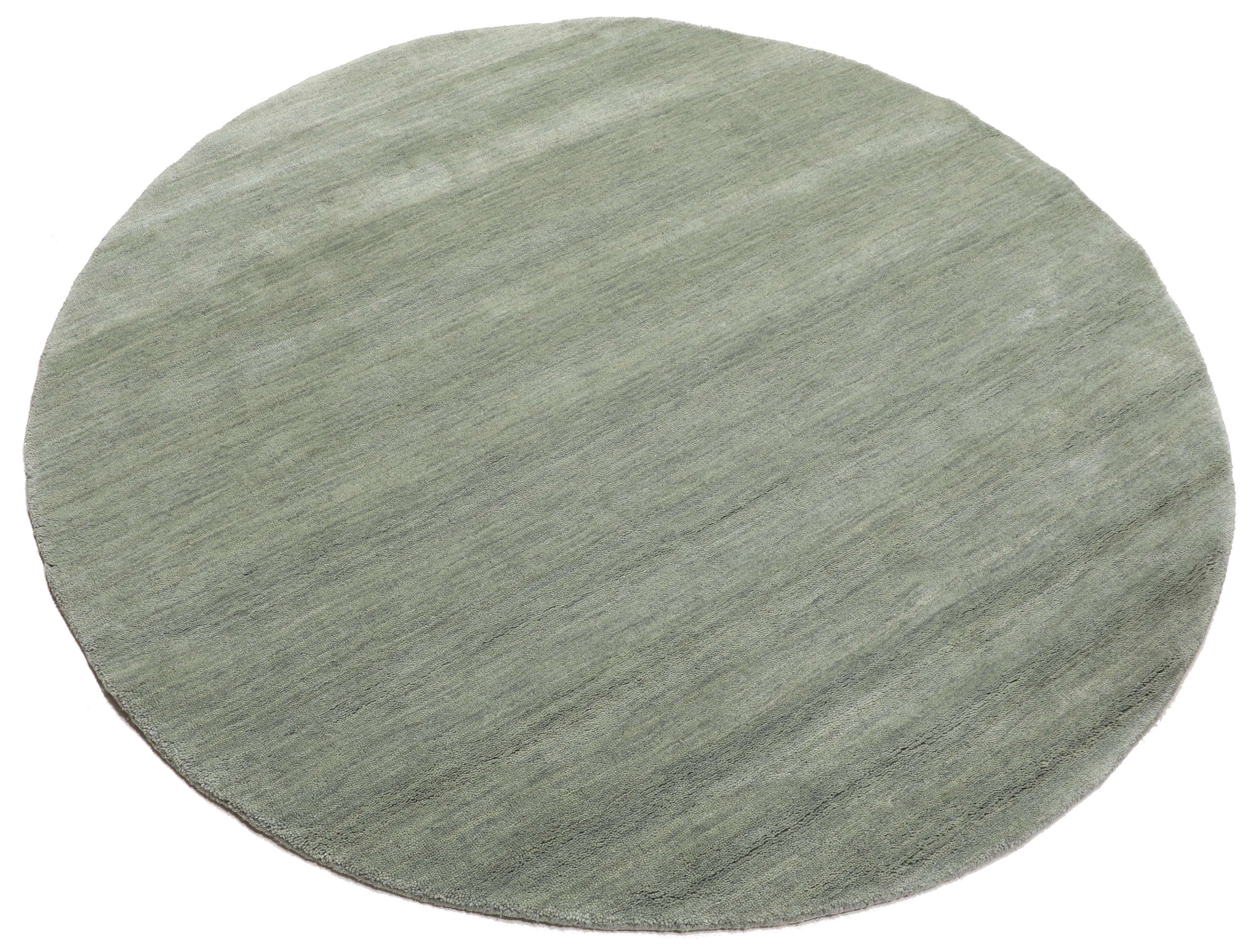 Handloom - Light Green, Round Ø 150 cm Wool Rug - Rugvista