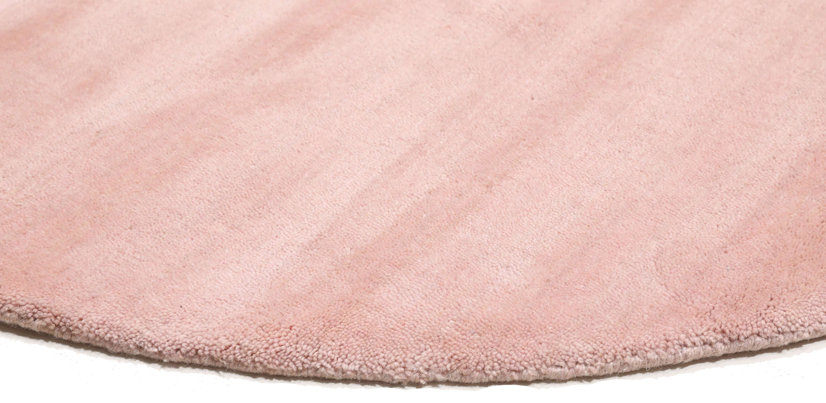 Handloom - Light Pink, Round Ø 150 cm Wool Rug - Rugvista