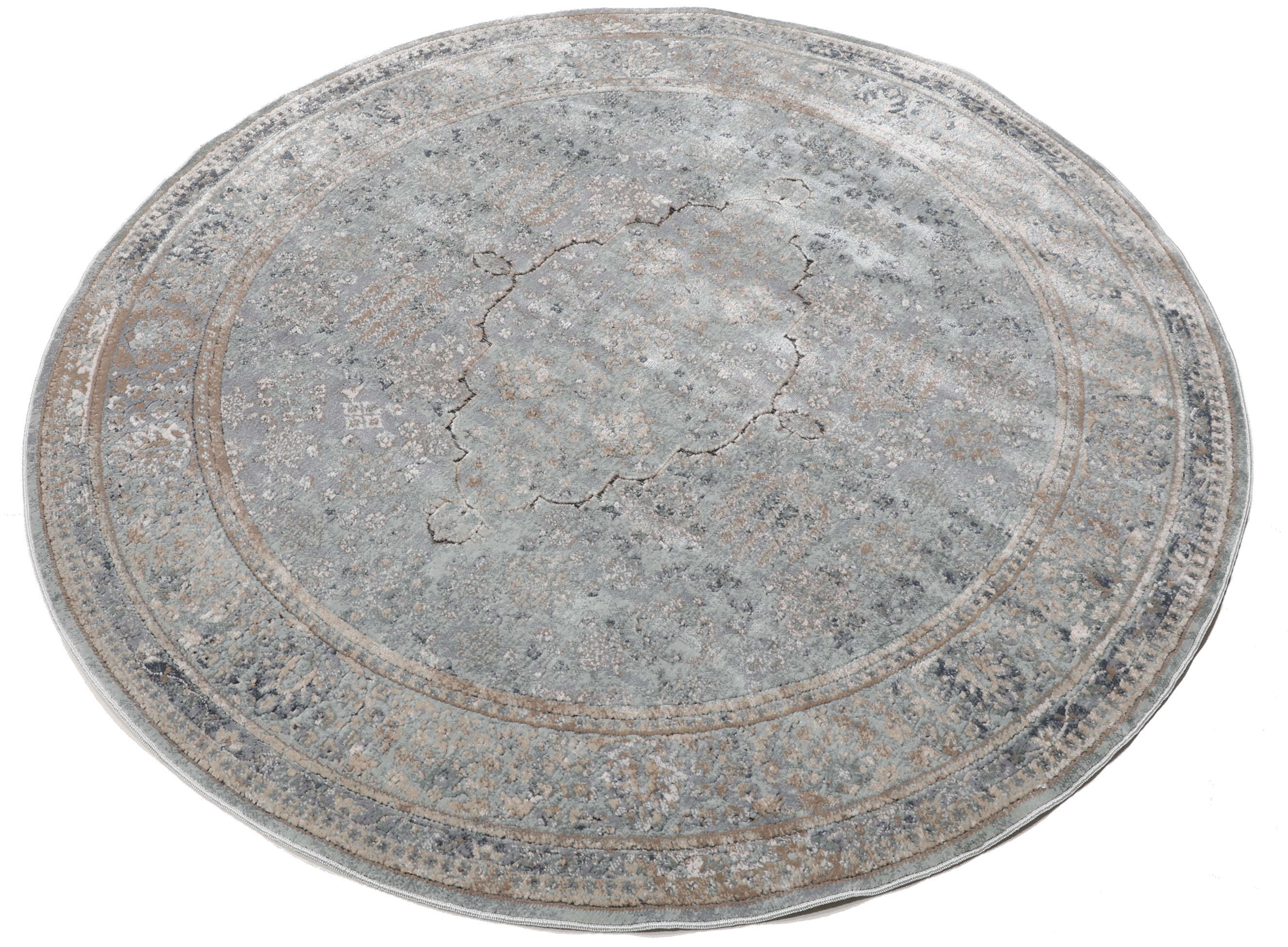 Monza - Greige, Round Ø 200 cm Rug - Rugvista