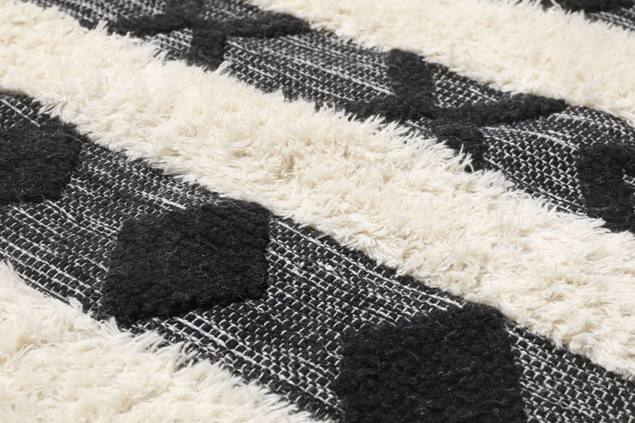 Shaula - Black / White 250 x 350 cm Wool Rug - Rugvista