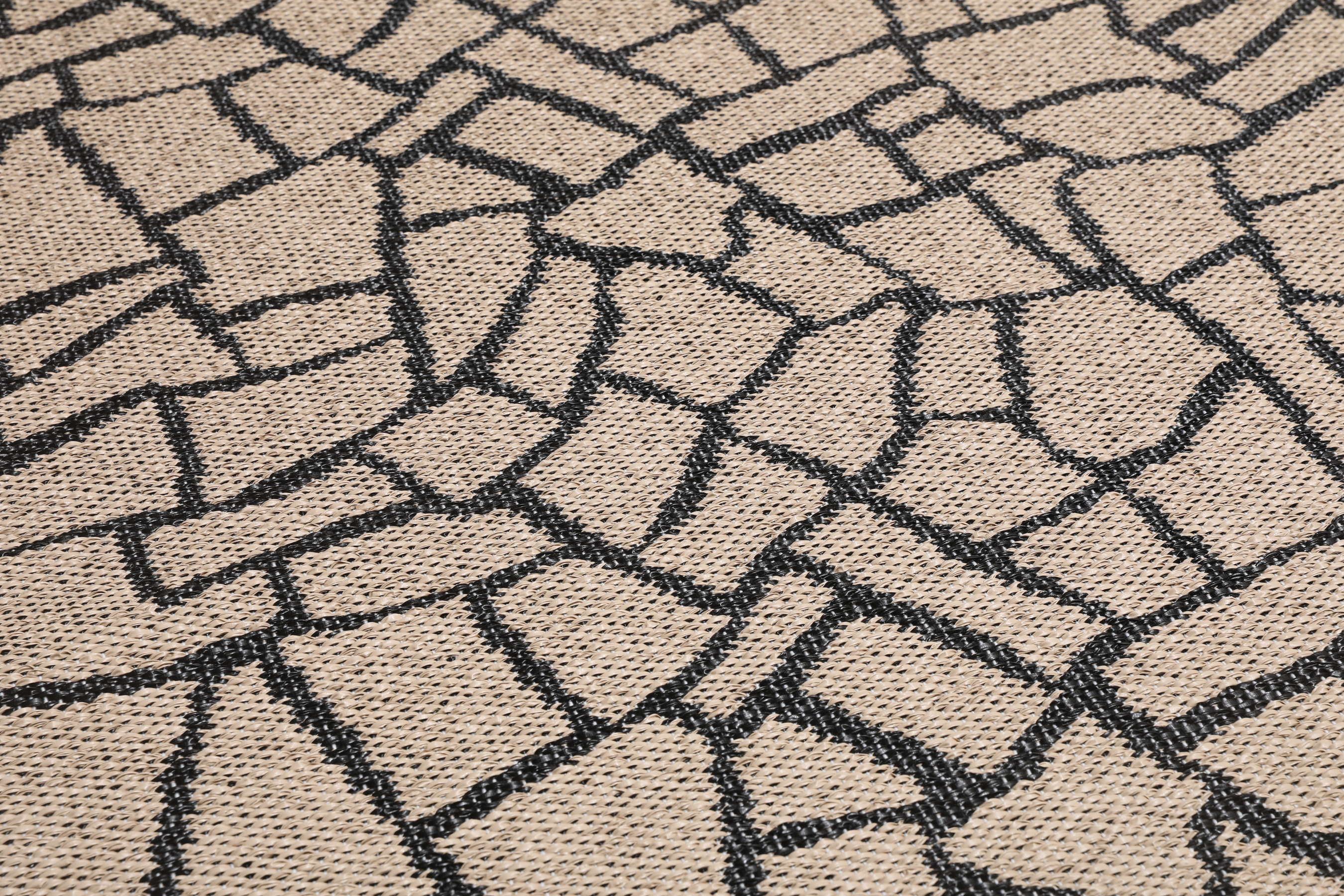 Terrazzo - Bege / Preto 200 x 280 cm Tapete De Plástico - Rugvista