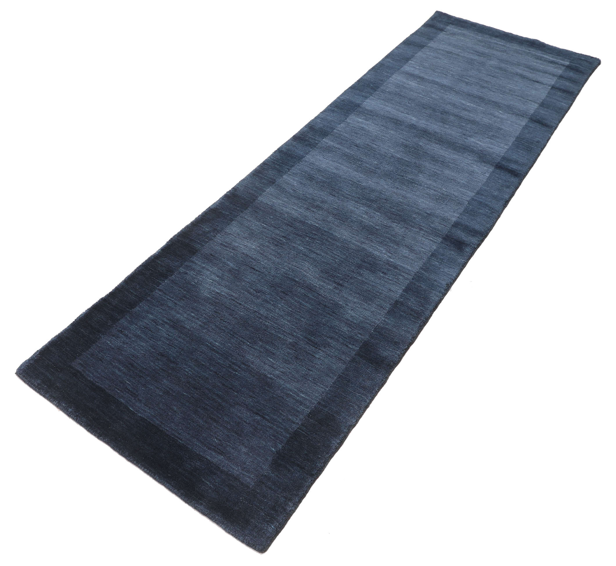 Handloom Frame - Dark Blue, Runner 80 x 250 cm Wool Rug - Rugvista