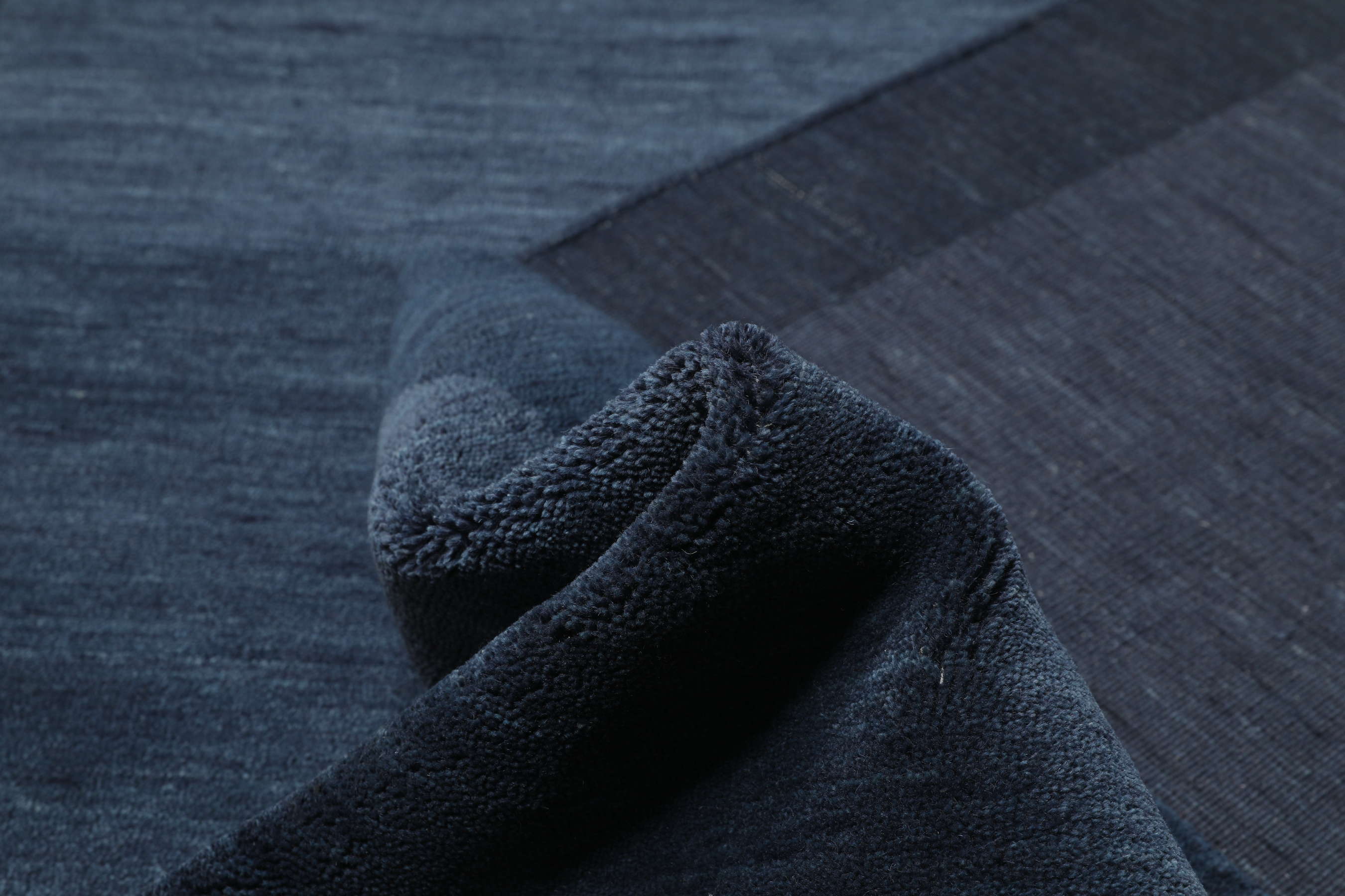 Handloom Frame - Dark Blue, Runner 80 x 250 cm Wool Rug - Rugvista