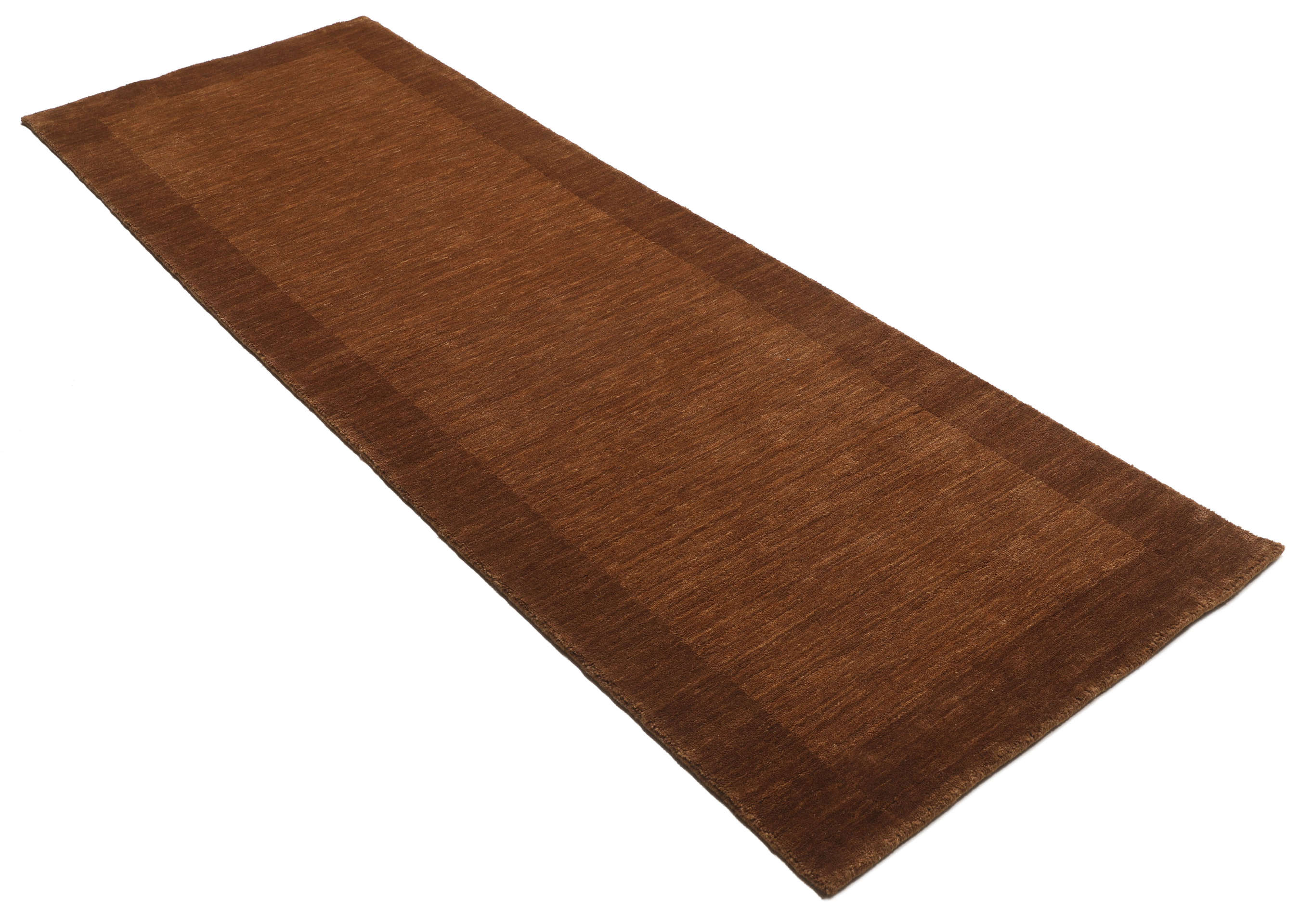 Handloom Frame - Brown, Runner 80 x 350 cm Wool Rug - Rugvista