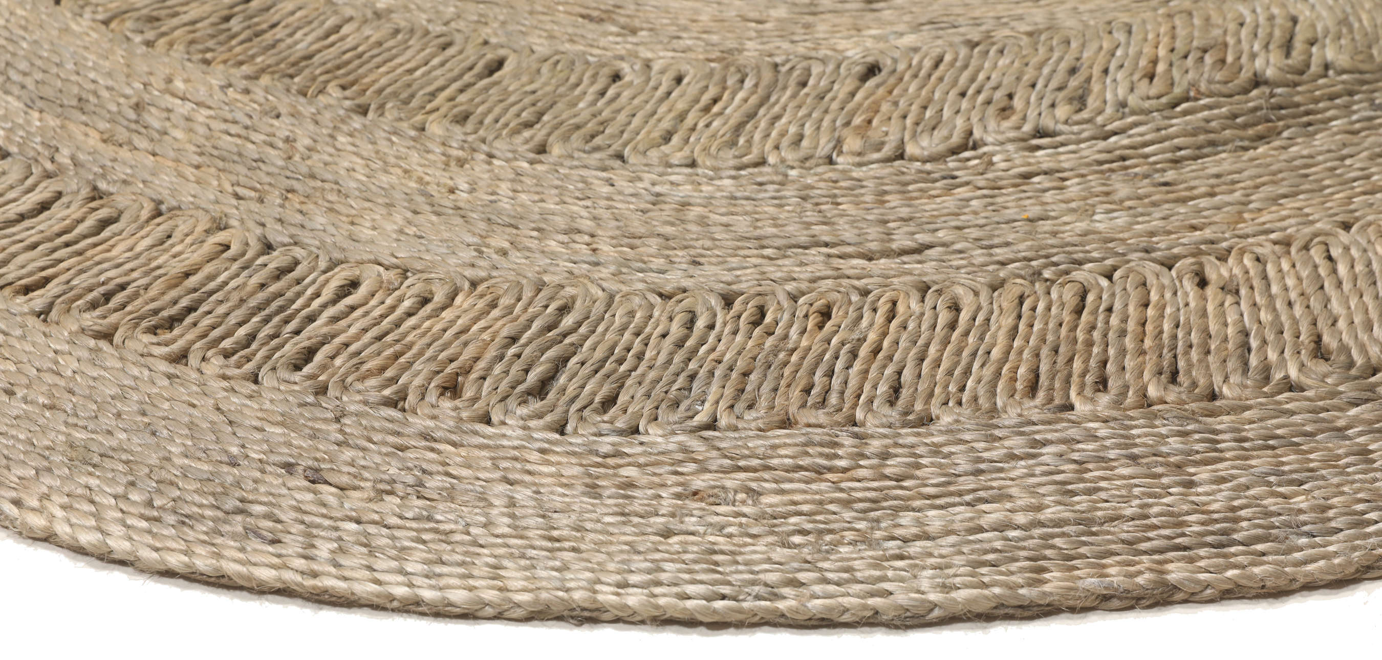Kex - Greige, Round Ø 150 cm Jute Rug - Rugvista