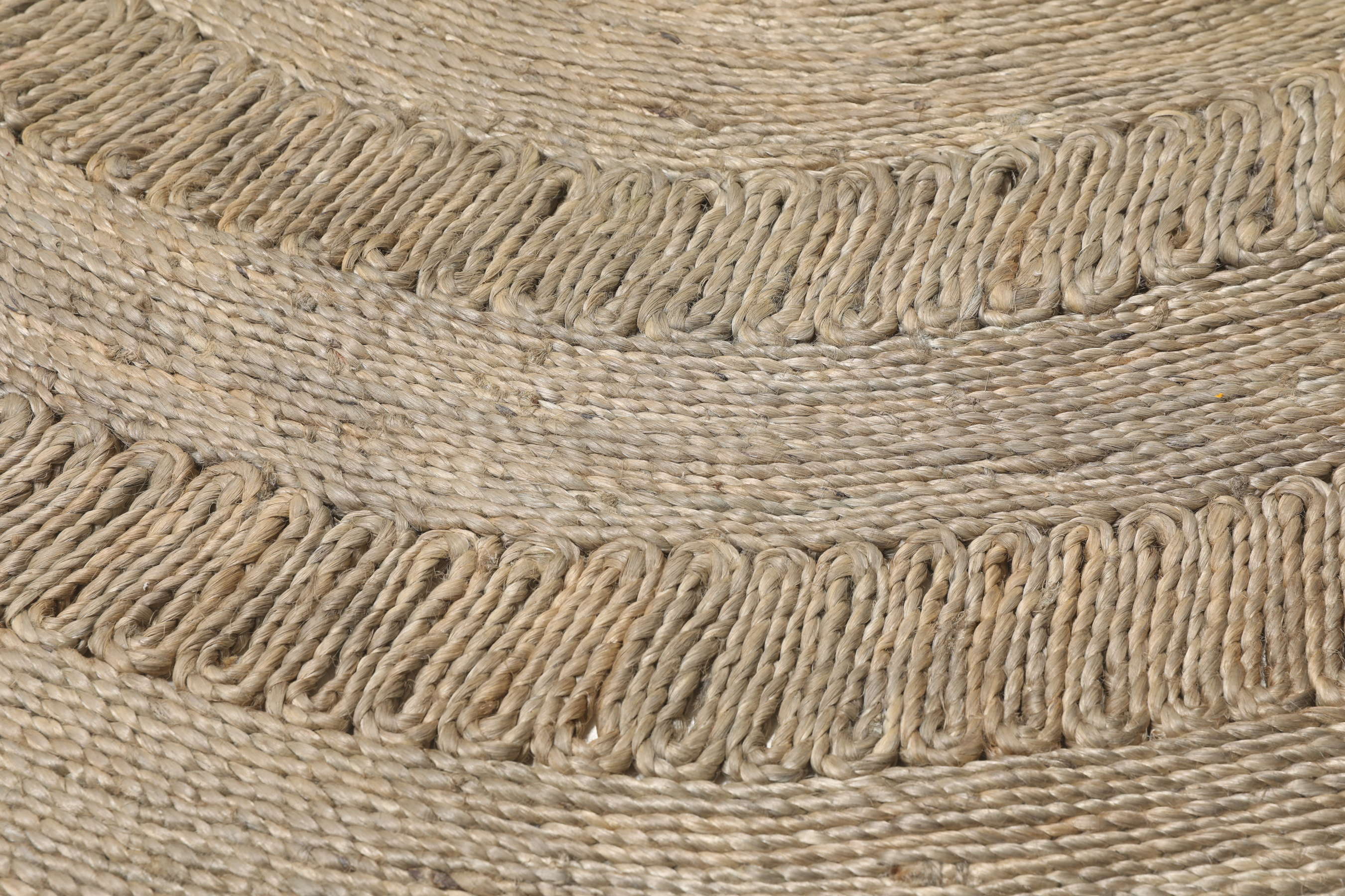 Kex - Greige, Round Ø 150 cm Jute Rug - Rugvista