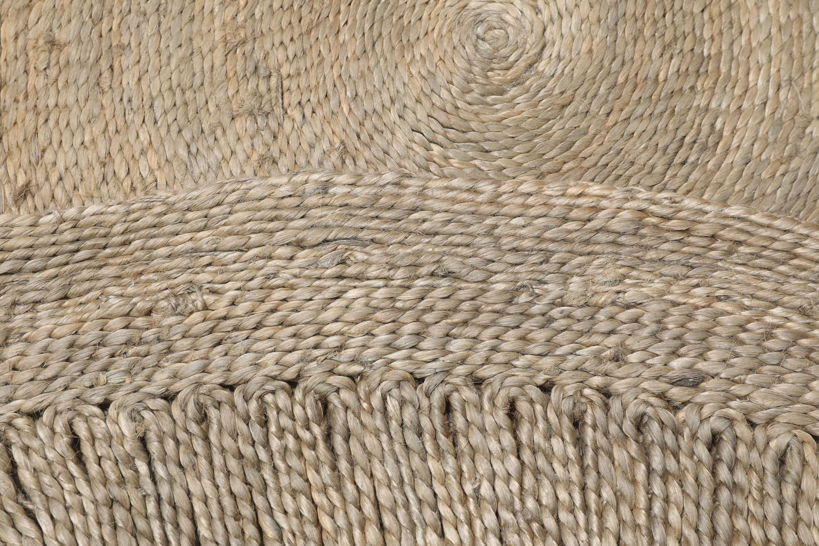 Kex - Greige, Round Ø 150 cm Jute Rug - Rugvista