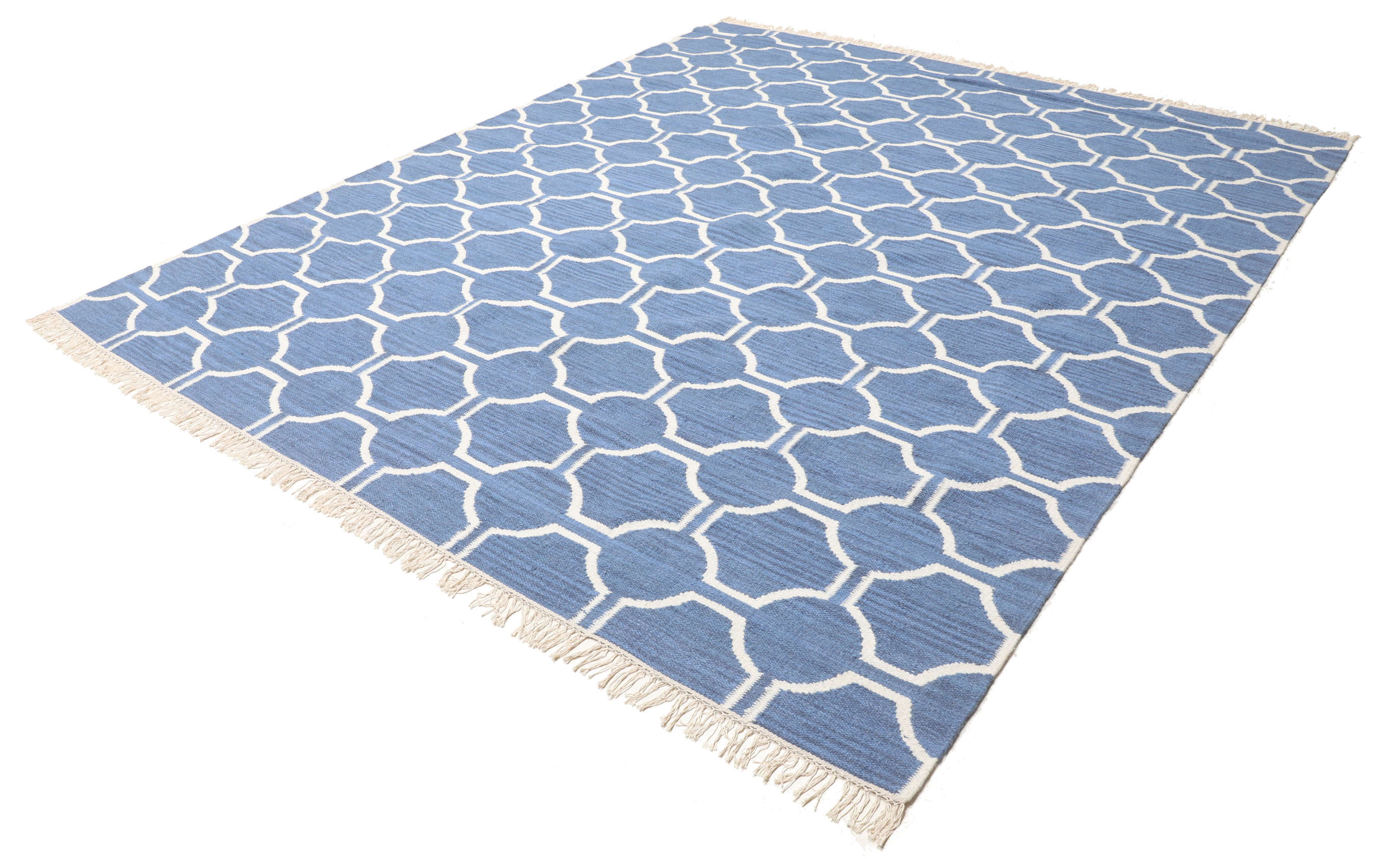 London - Blue / Off White 250 x 300 cm Wool Rug - Rugvista