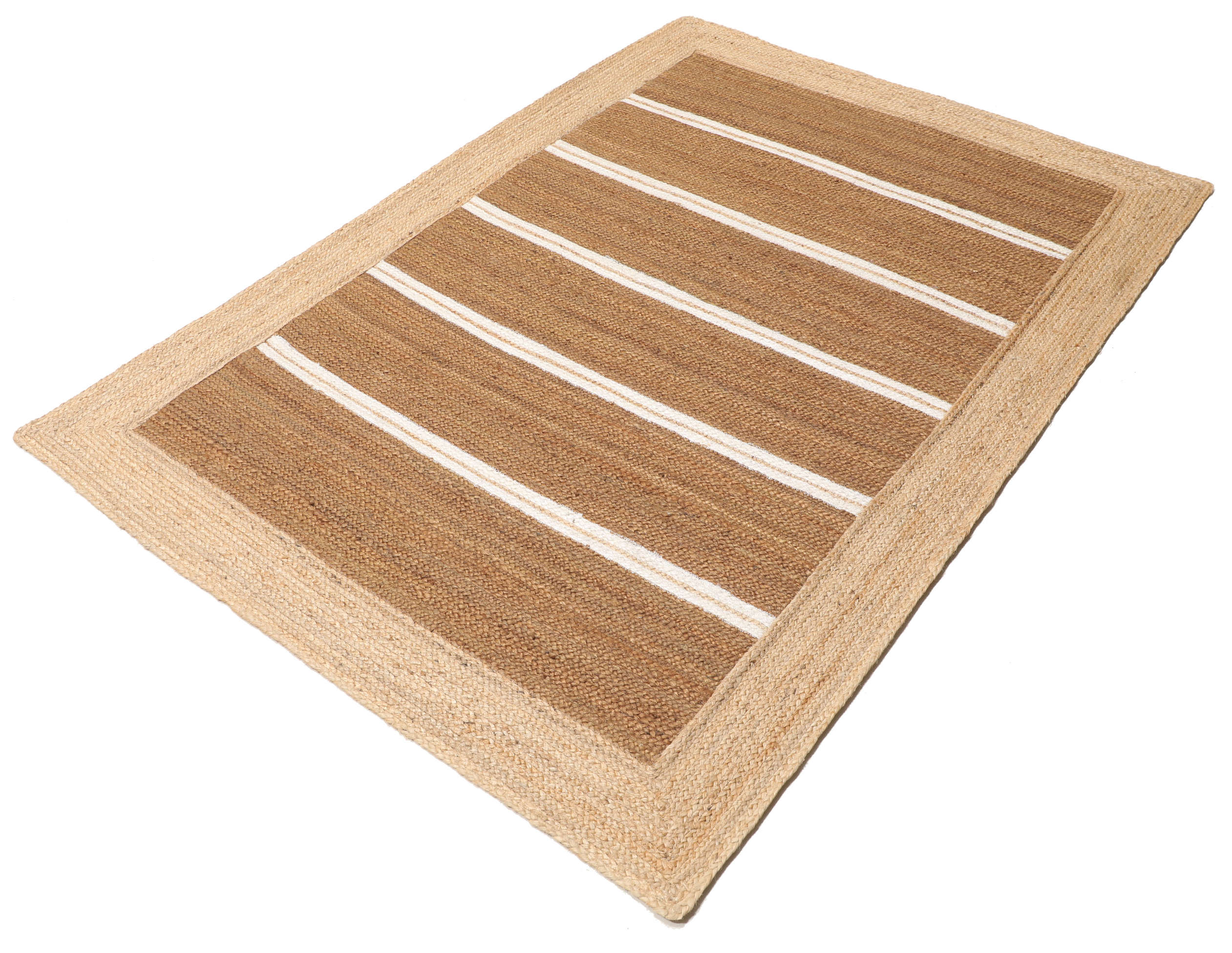 Frida Stripe - Brown 140 x 200 cm Jute Rug - Rugvista