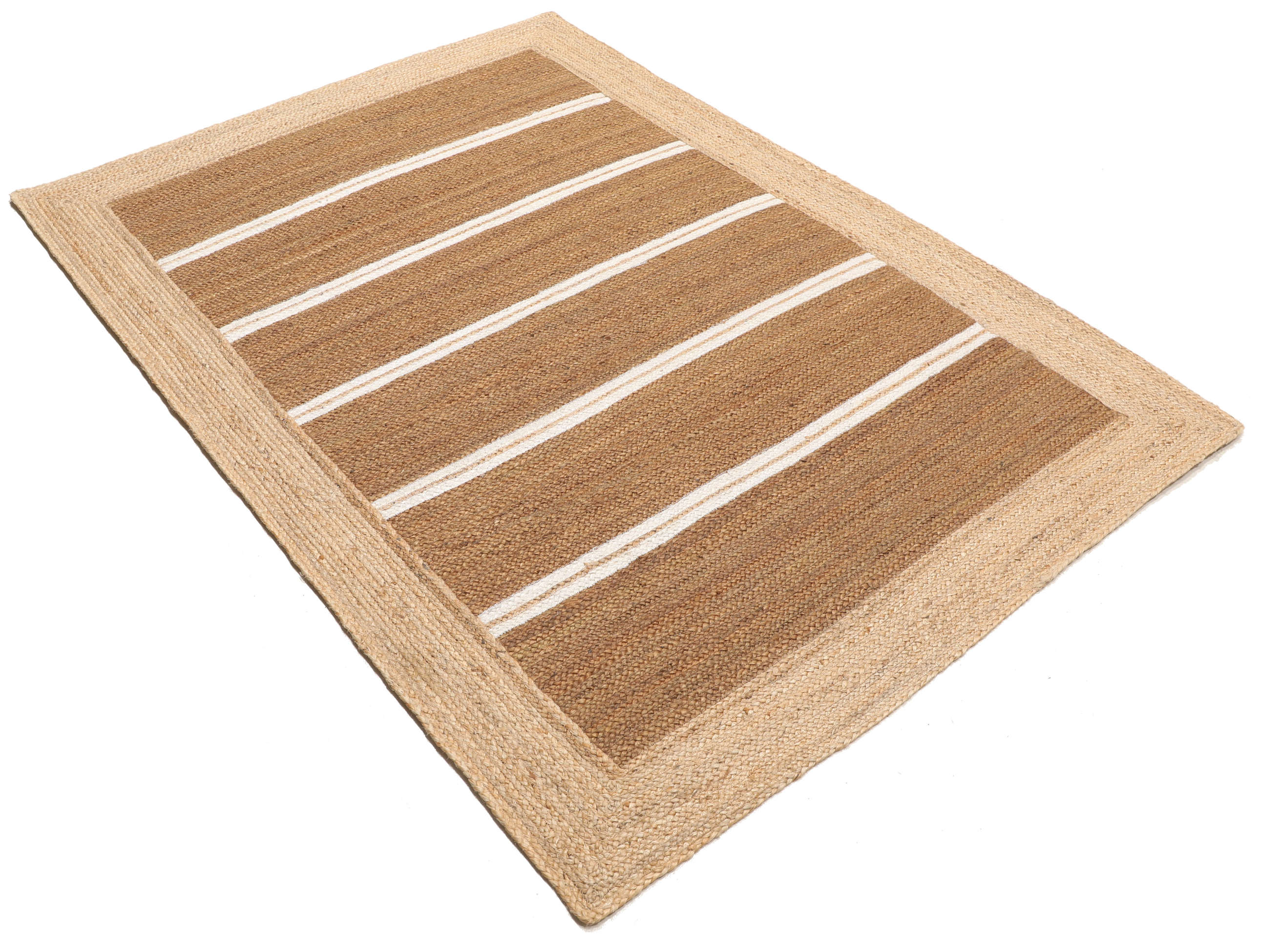Frida Stripe - Brown 140 x 200 cm Jute Rug - Rugvista