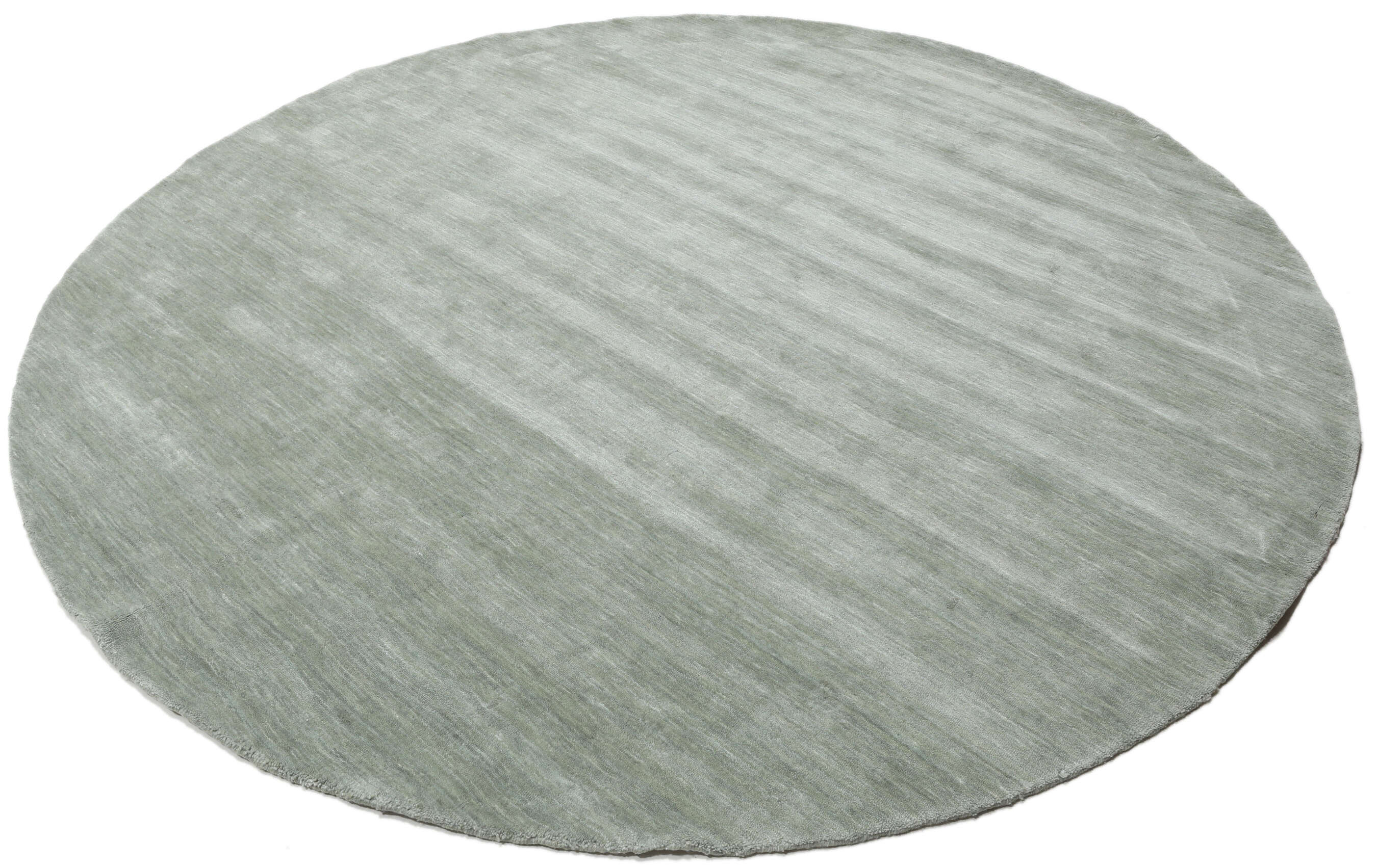 Handloom - Light Green, Round Ø 250 cm Wool Rug - Rugvista