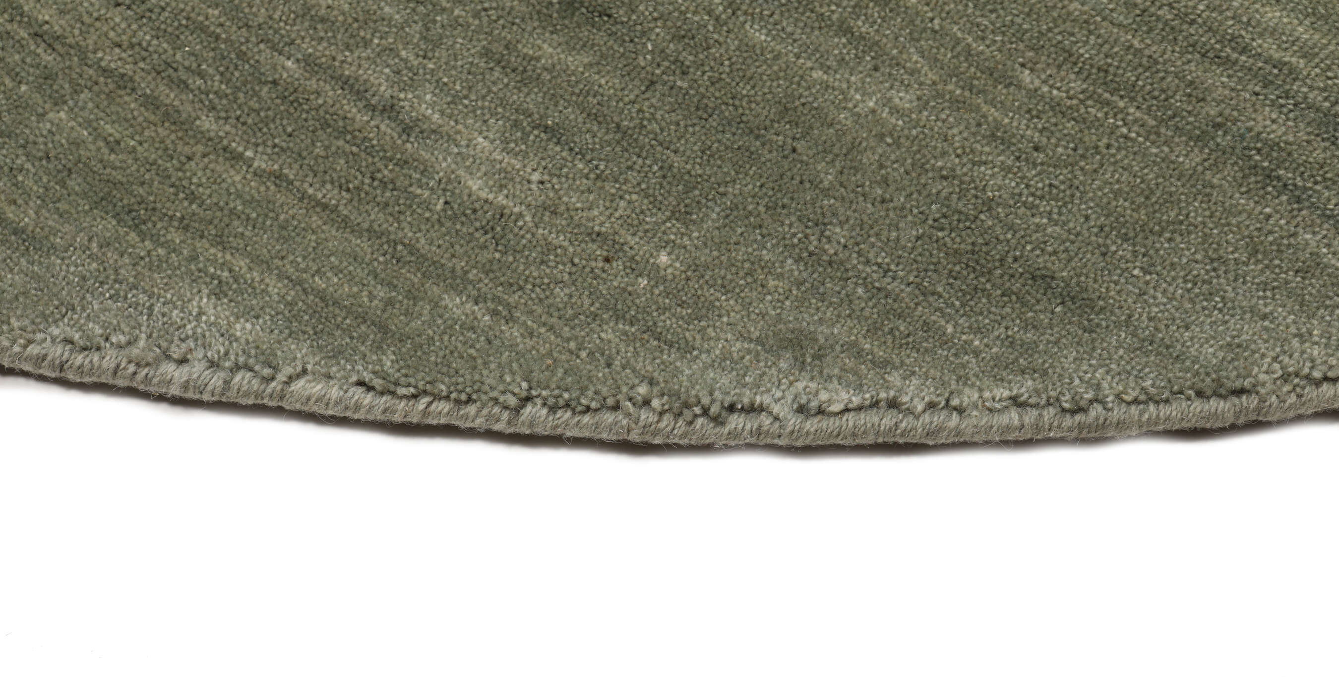 Handloom - Light Green, Round Ø 200 cm Wool Rug - Rugvista