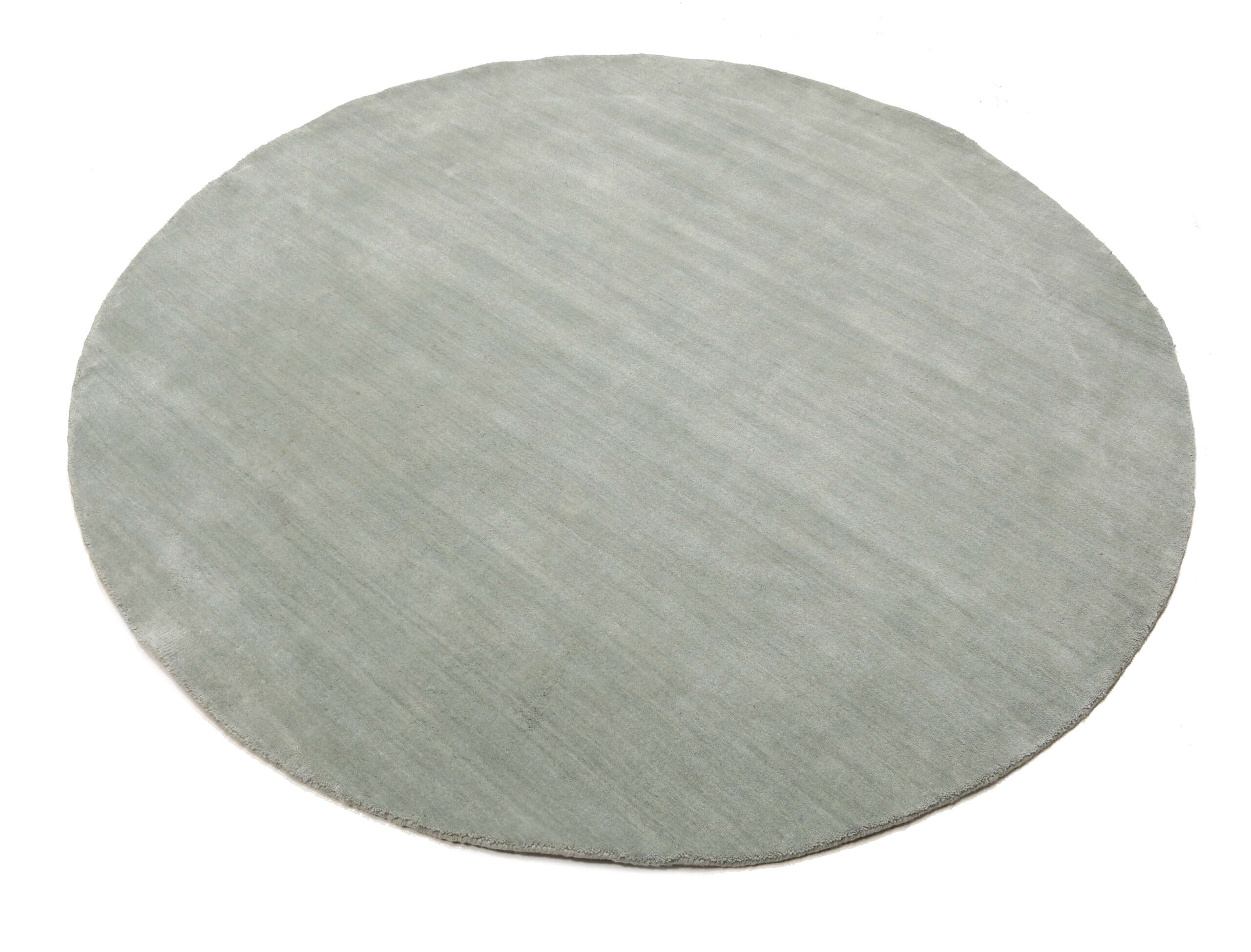 Handloom - Light Teal, Round Ø 150 cm Wool Rug - Rugvista