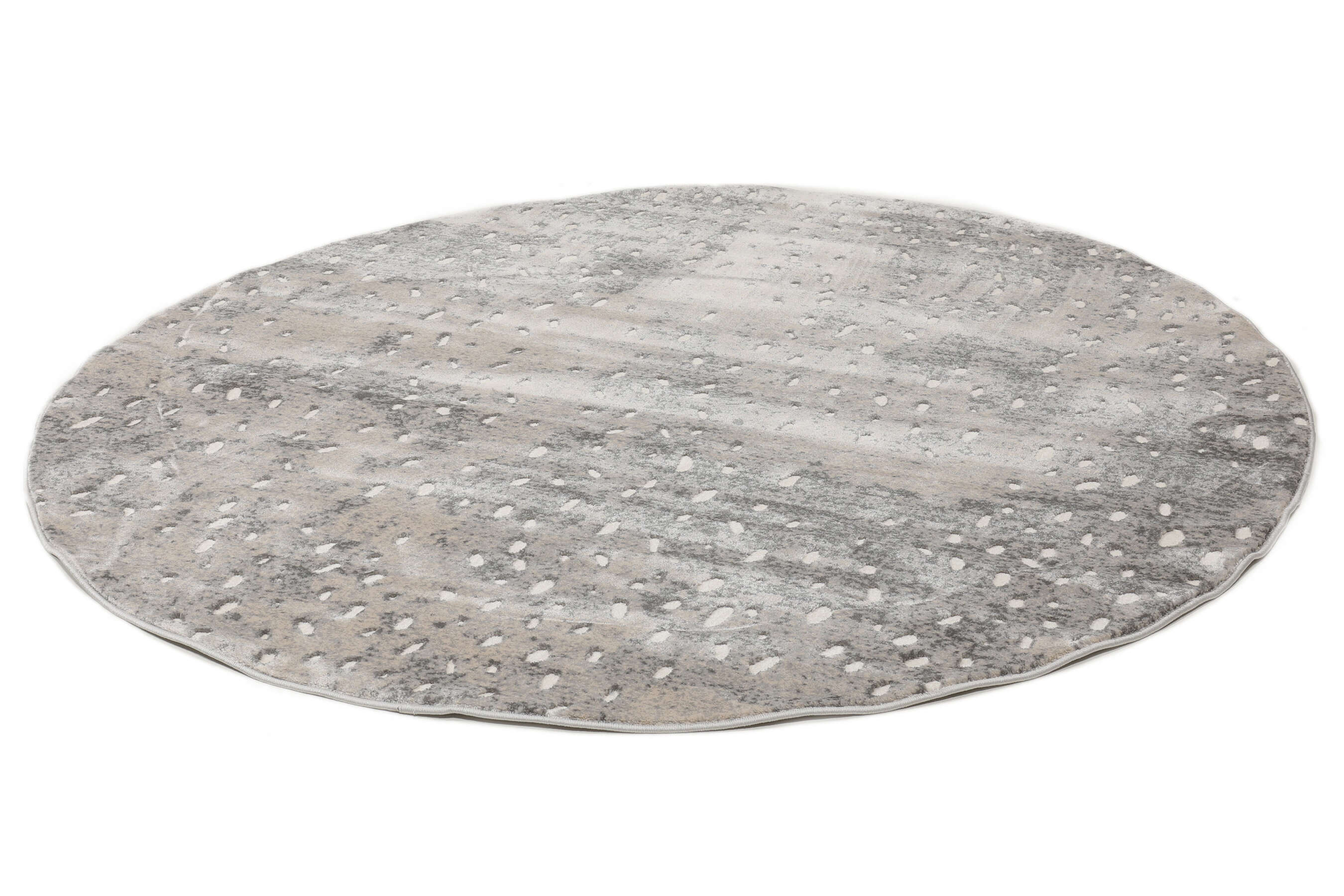Storm - Light Grey, Round Ø 200 cm Rug - Rugvista